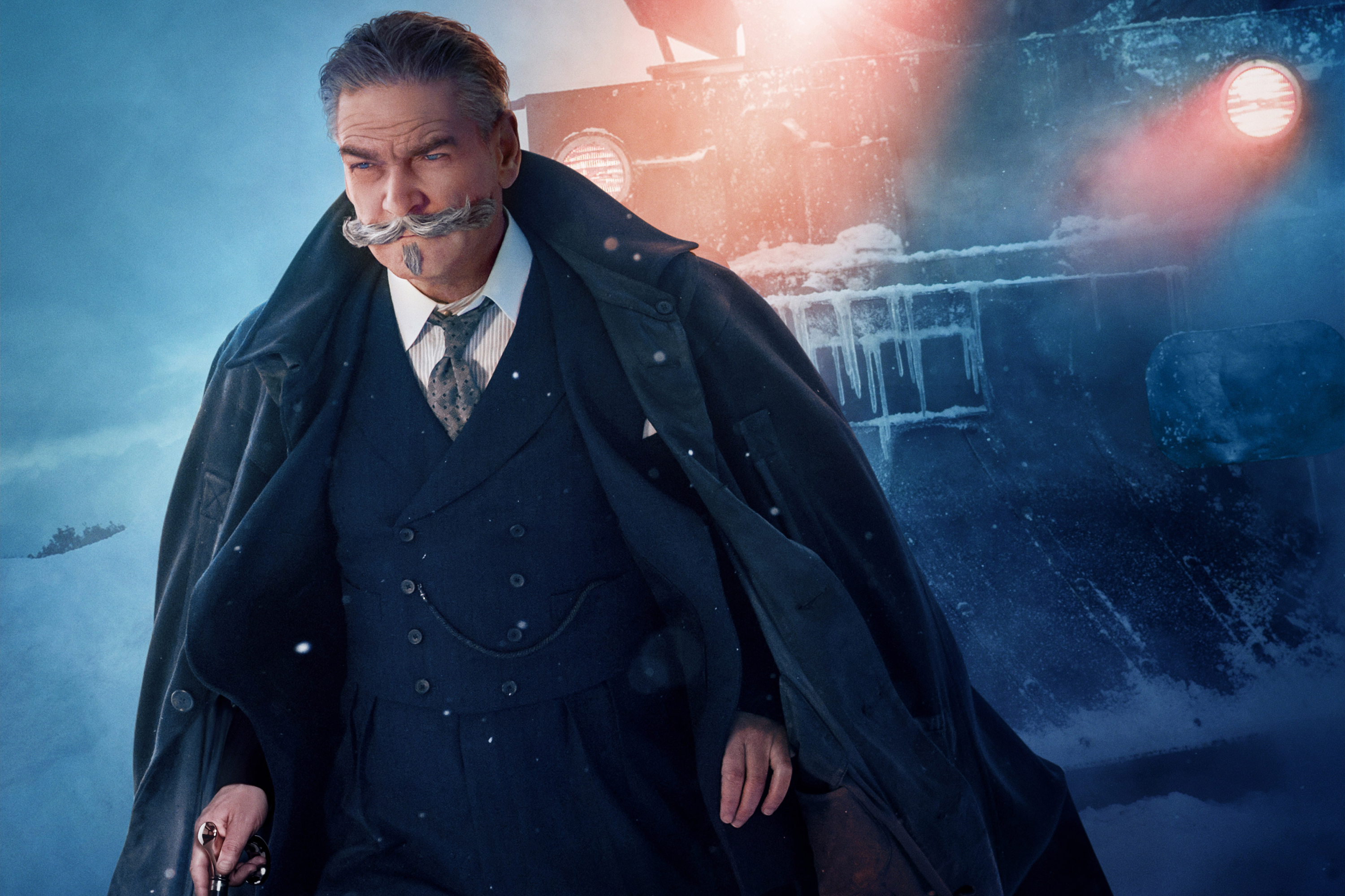 3000x2000 Kenneth Branagh As Hercule Poirot In Murder on the Orient ...