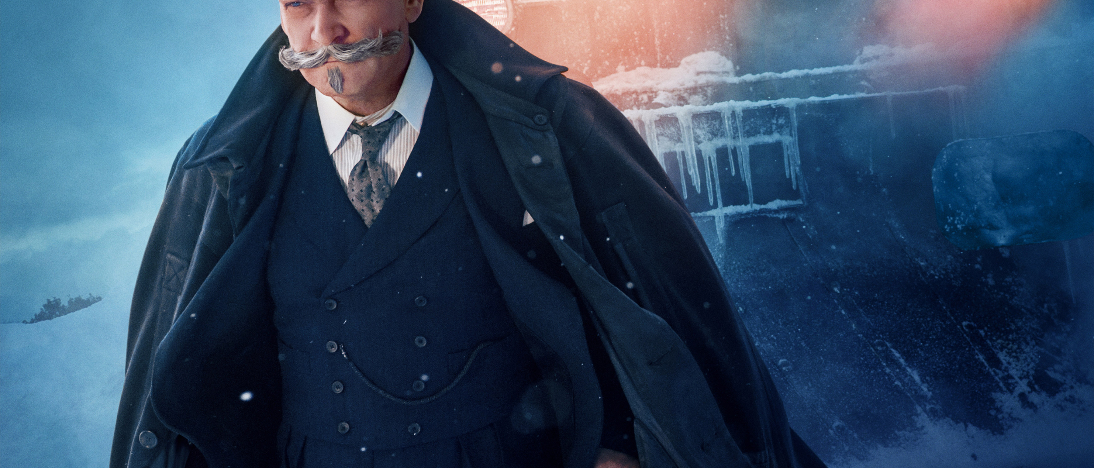 3840x1644 Kenneth Branagh As Hercule Poirot In Murder on the Orient ...