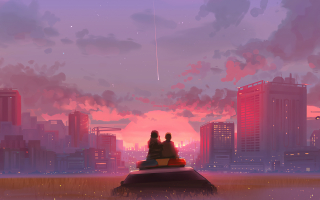 320x200 Resolution Kids Waiting for Sunrise 4K 320x200 Resolution ...