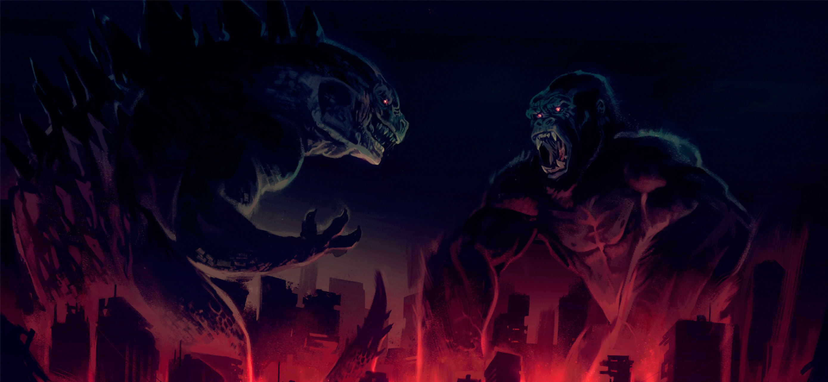 2778x1284 Resolution King Kong vs Godzilla Artwork 2778x1284 Resolution ...