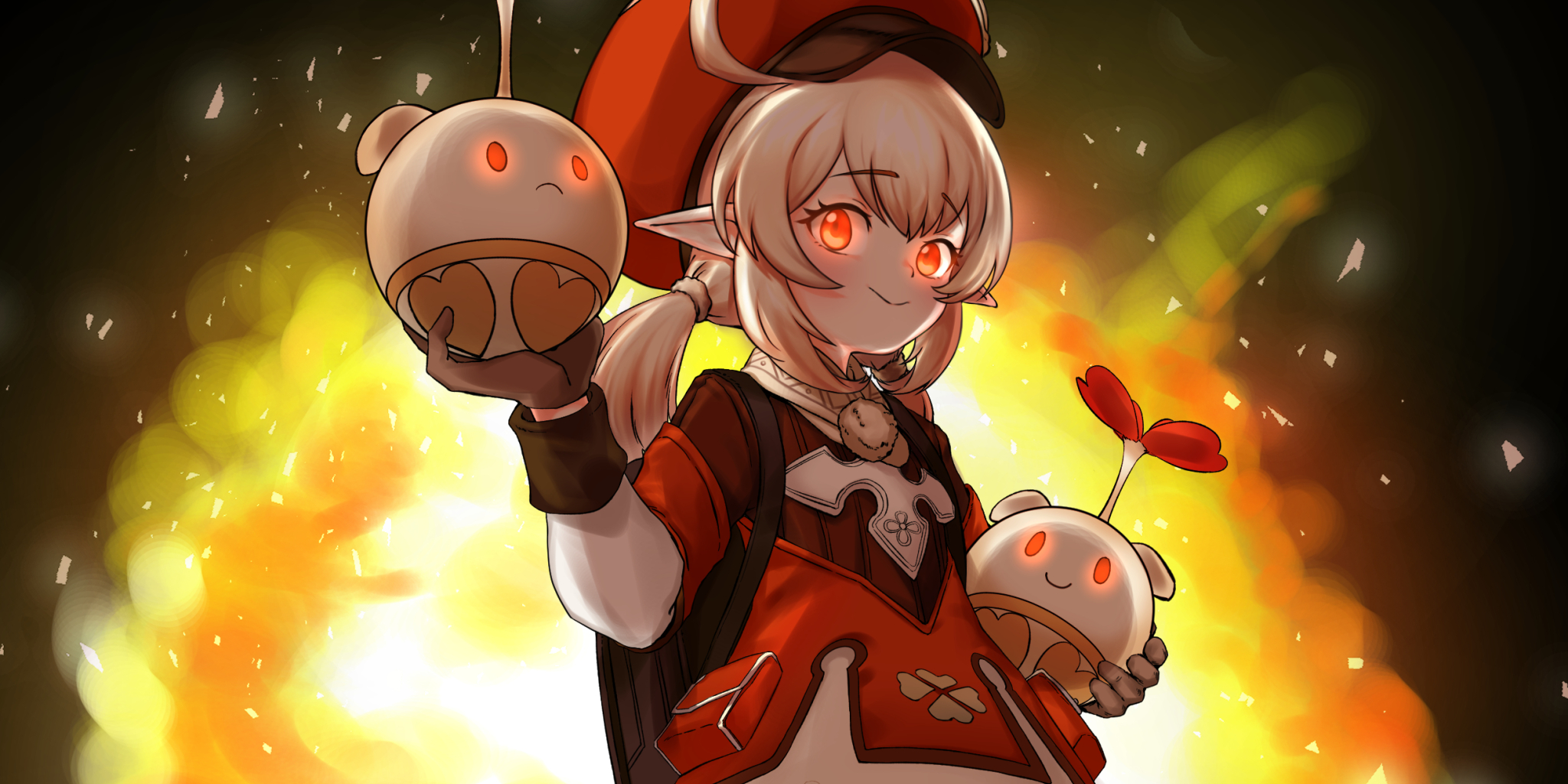 2048x1024 Klee Red Eyes Genshin Impact 2048x1024 Resolution Wallpaper ...