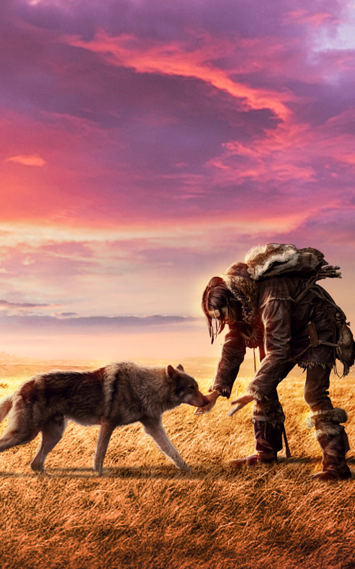 1200x1920 Kodi Smit-McPhee and Wolf Still From Alpha 2018 Movie ...