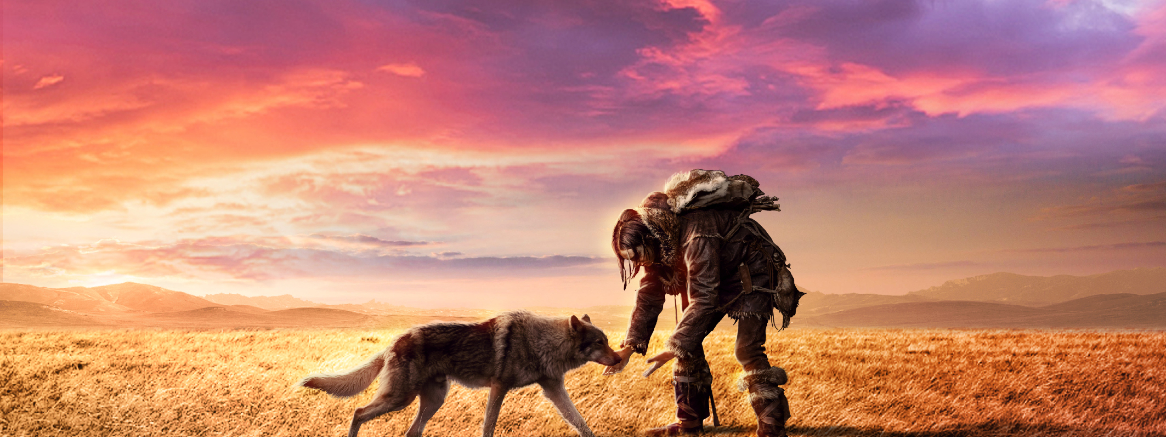 3840x1440 Resolution Kodi Smit-McPhee and Wolf Still From Alpha 2018 ...