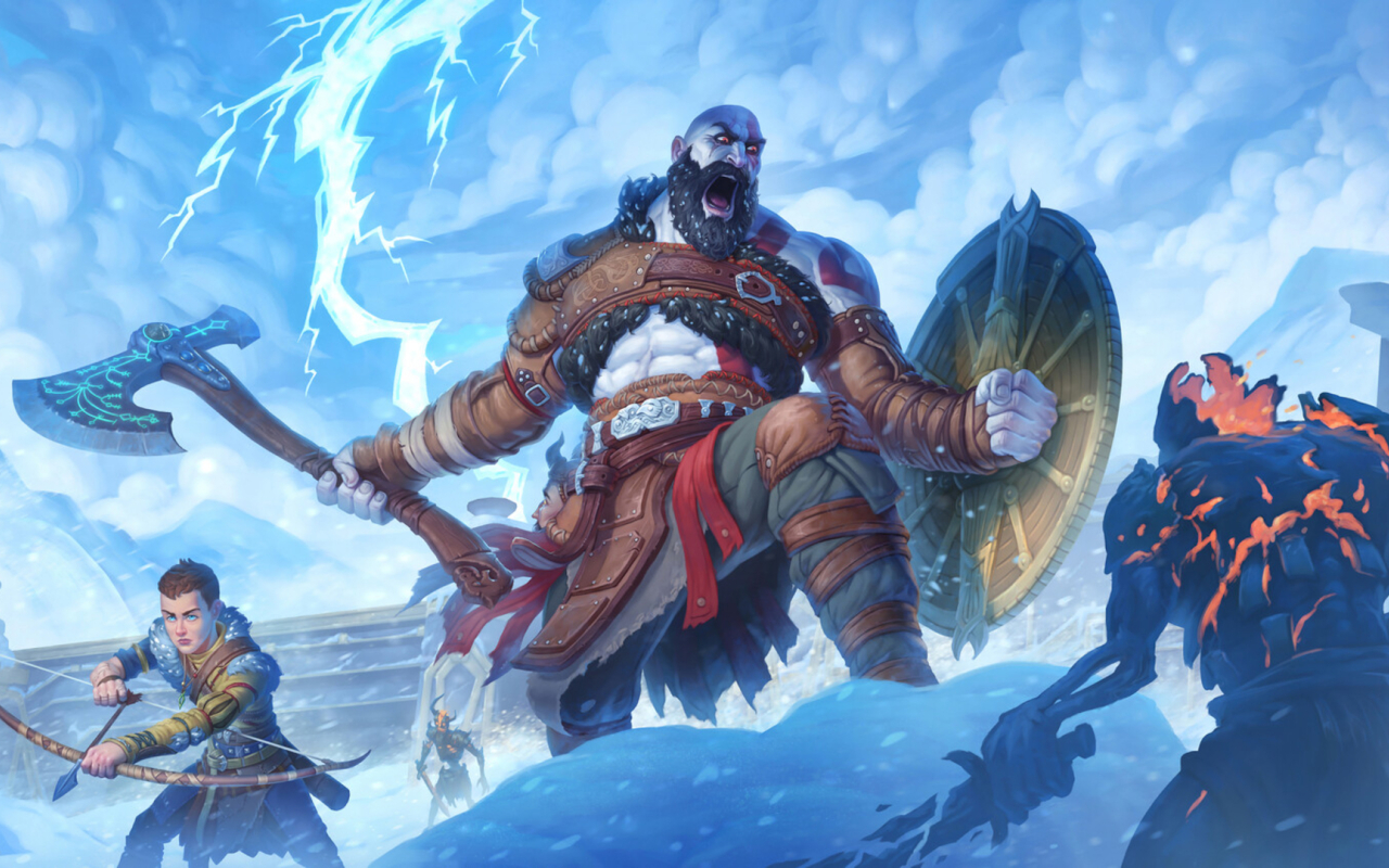 1280x800 Kratos God of War Ragnarok Cartoon Art 1280x800 Resolution ...
