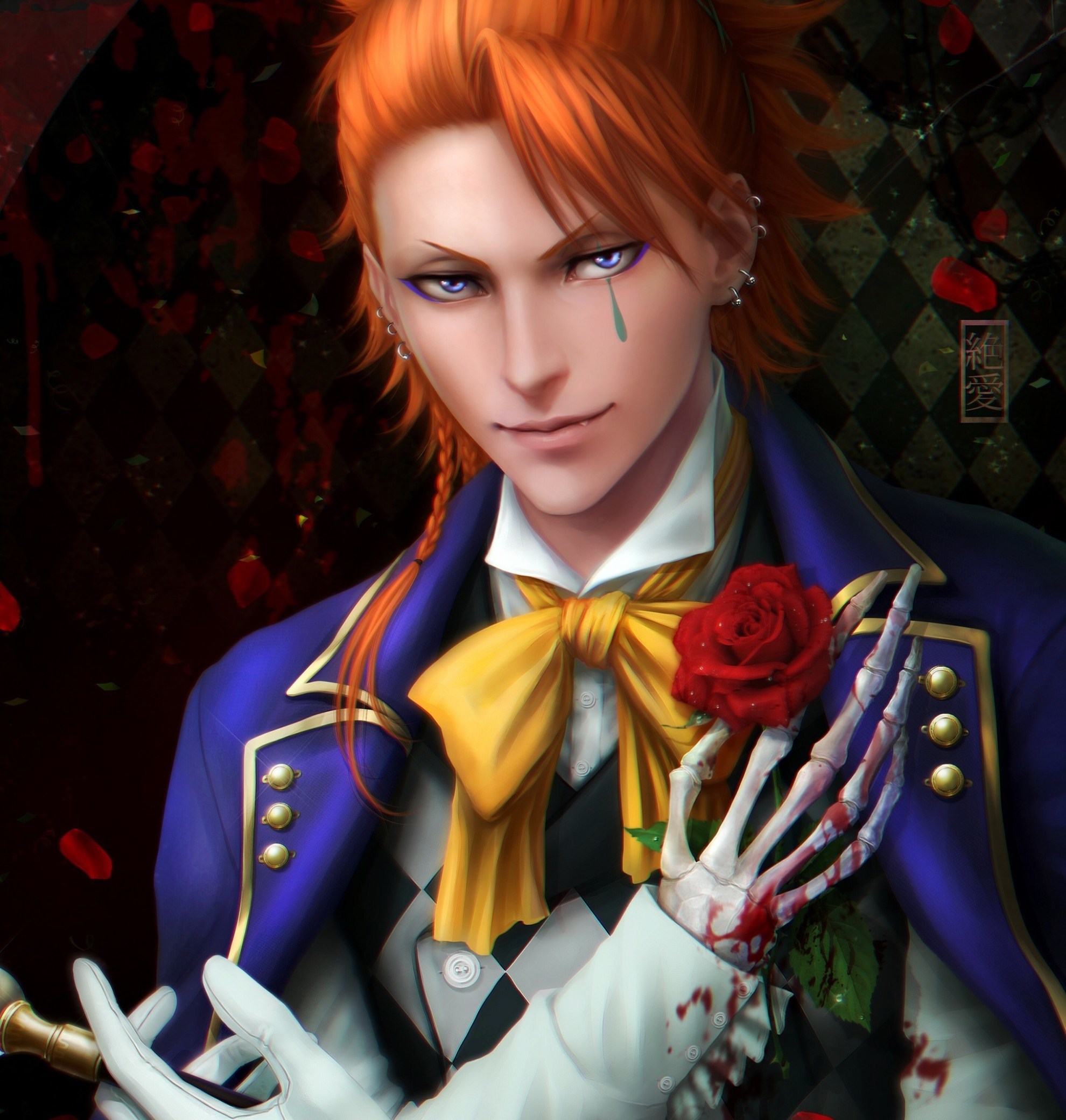 1980x2080 Resolution kuroshitsuji, joker, rose 1980x2080 Resolution ...