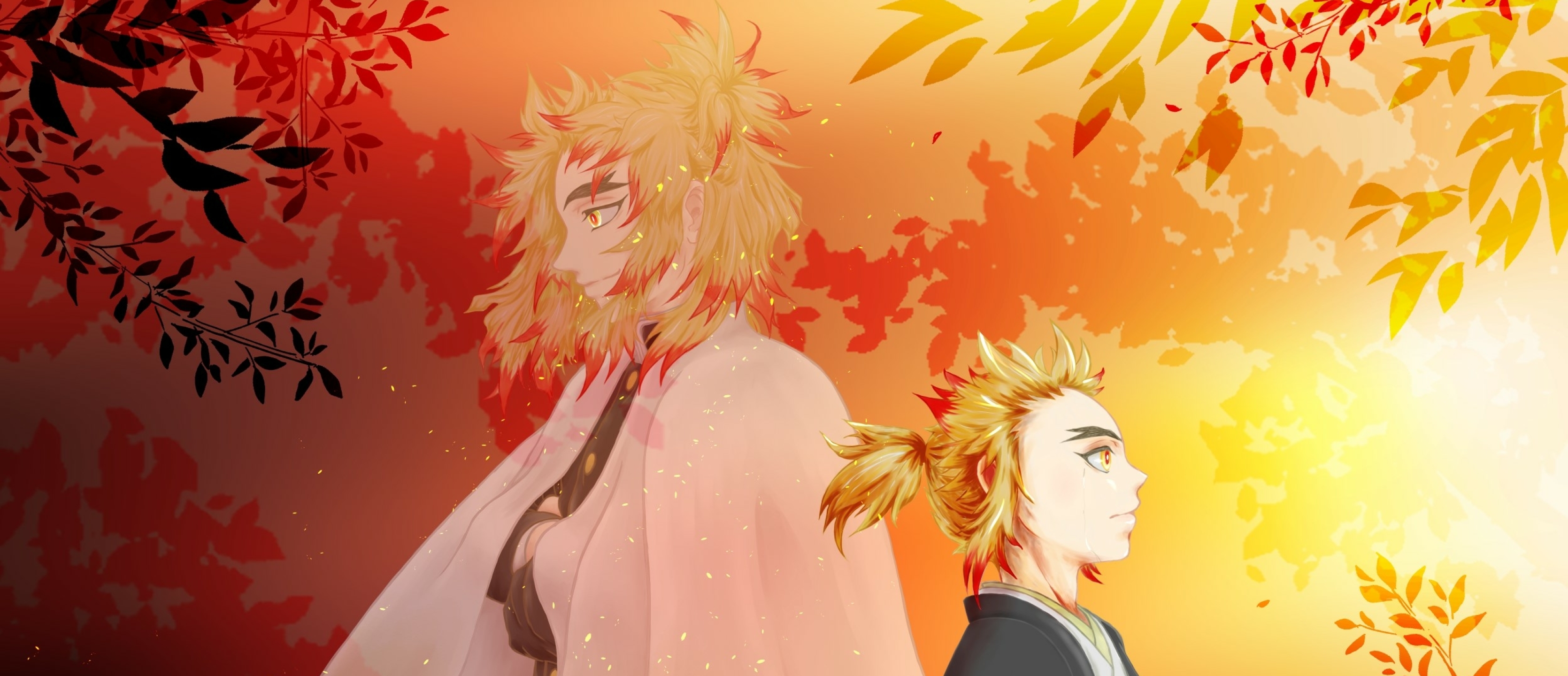 3340x1440 Resolution Kyojuro Rengoku and Senjuro Rengoku Demon Slayer ...