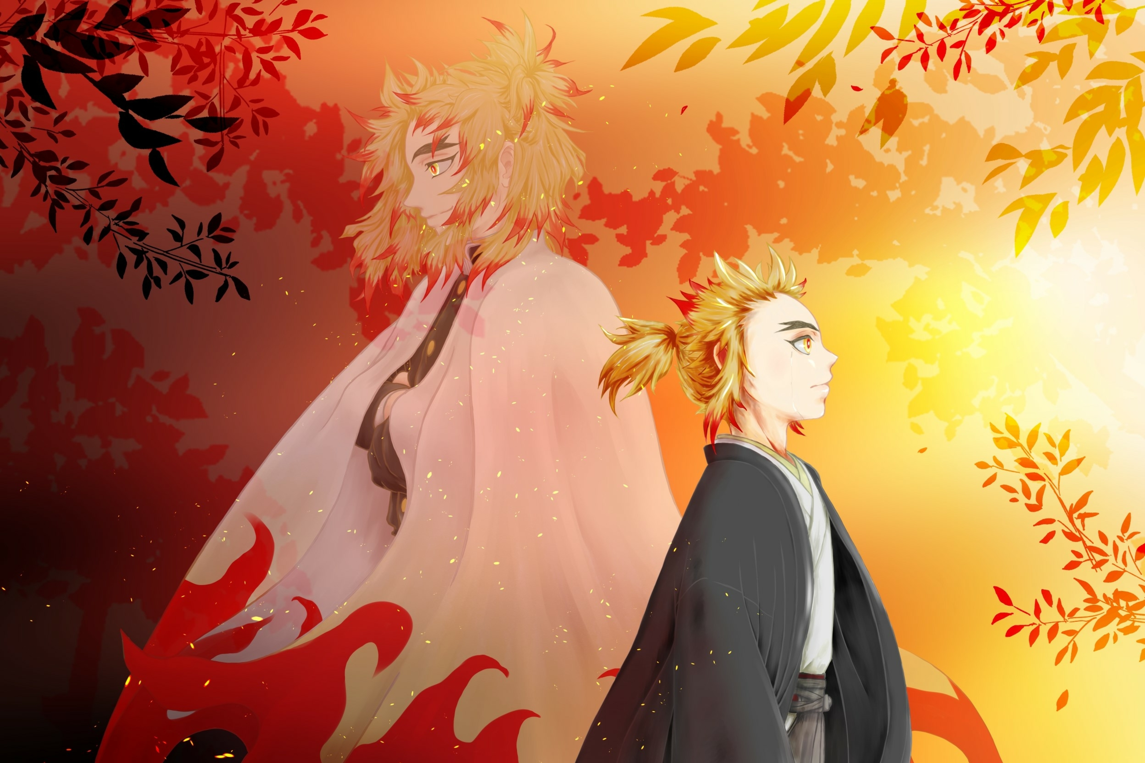 3840x2560 Resolution Kyojuro Rengoku and Senjuro Rengoku Demon Slayer ...