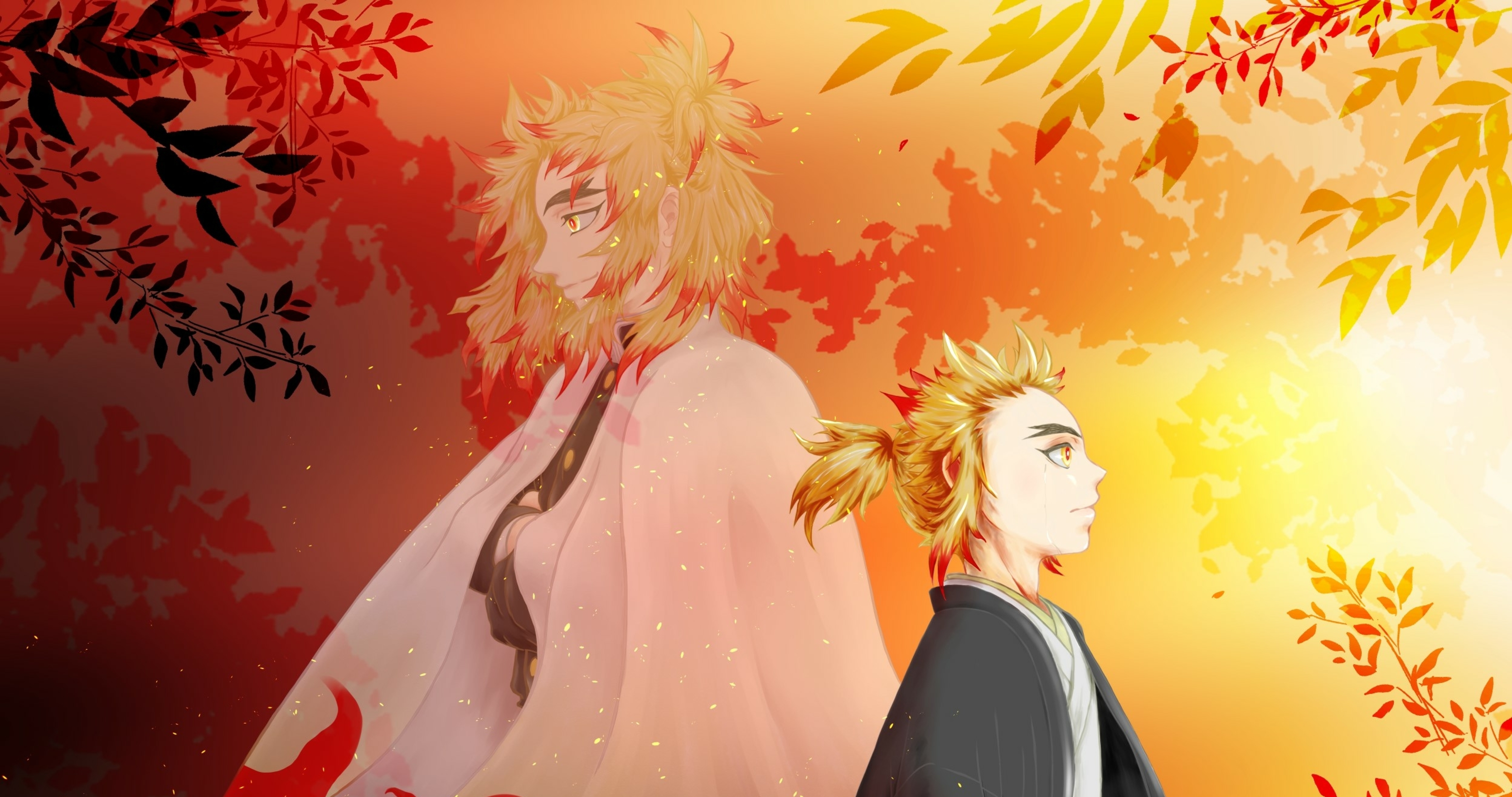 4096x2160 Resolution Kyojuro Rengoku and Senjuro Rengoku Demon Slayer ...