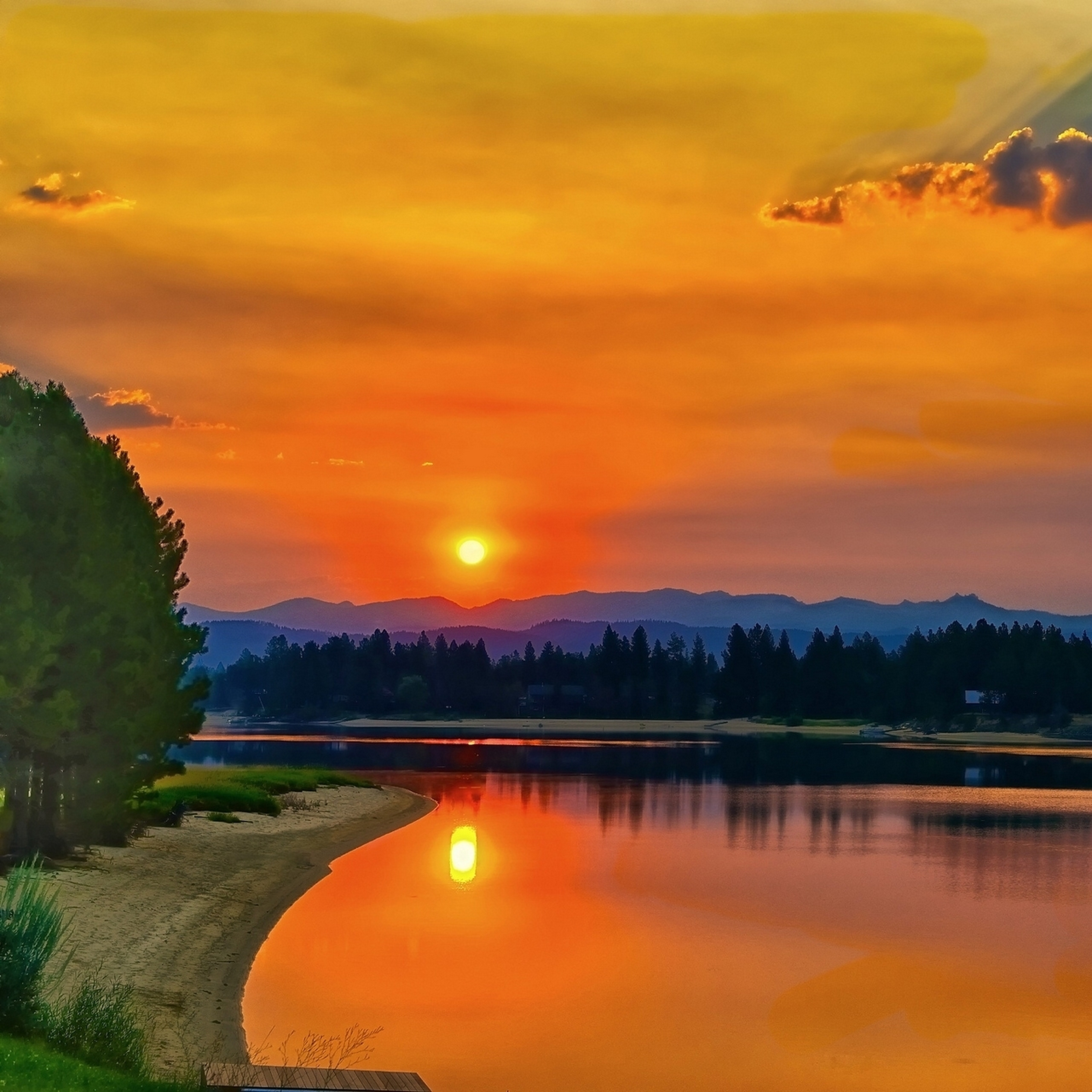 4000x4000 Resolution Lake Cascade HD Sunset 4000x4000 Resolution ...