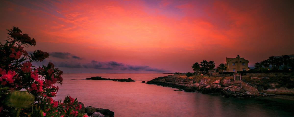 1200x480 Resolution Lake House And Pink Sky Sunset 1200x480 Resolution ...
