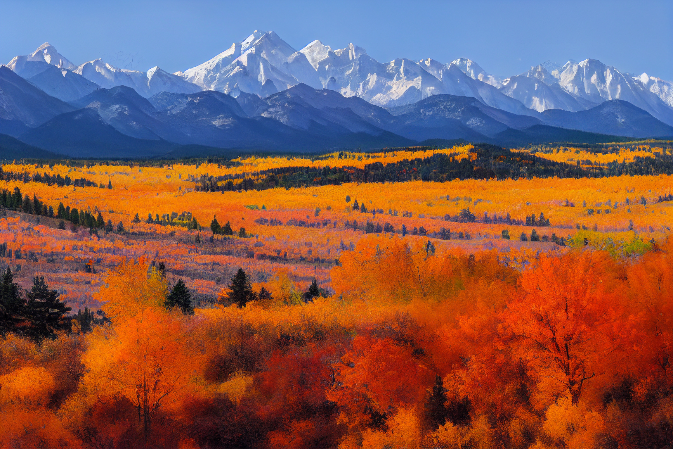 3840x216001945 Landscape HD Orange Field and Mountains Photography ...