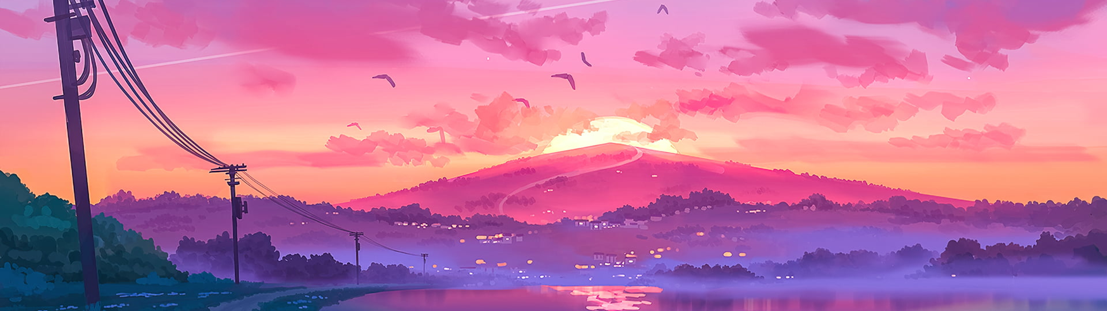 3840x1080 Resolution Landscape Pixel Art 3840x1080 Resolution Wallpaper