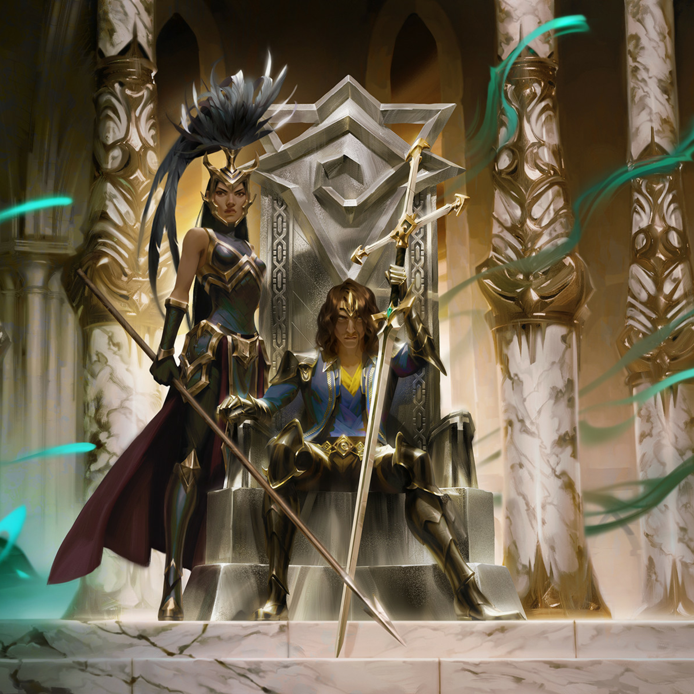 2248x2248 Resolution League Of Legends HD King and Queen Art 2248x2248 ...