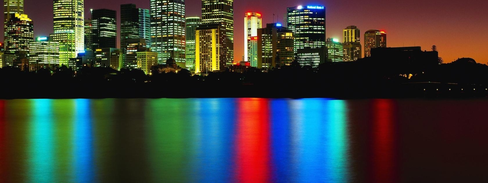 1600x600 Resolution lights, night, water 1600x600 Resolution Wallpaper ...