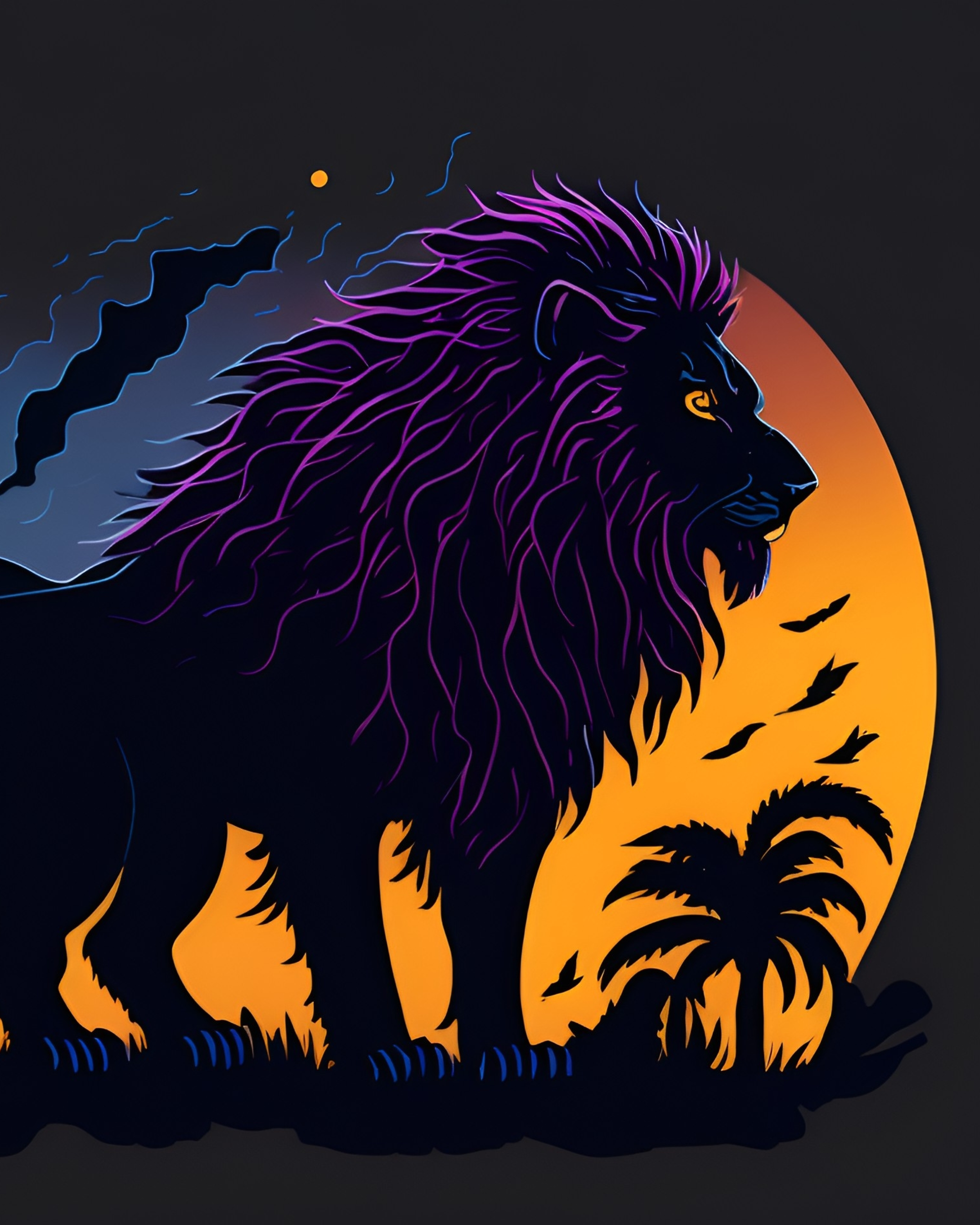 4000x5000 Lion Vector HD Neon AI Art 4000x5000 Resolution Wallpaper, HD ...