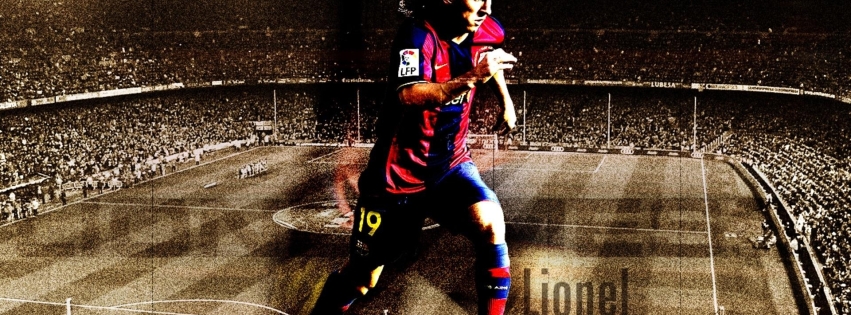 851x315 Resolution lionel messi, ball, stadium 851x315 Resolution ...