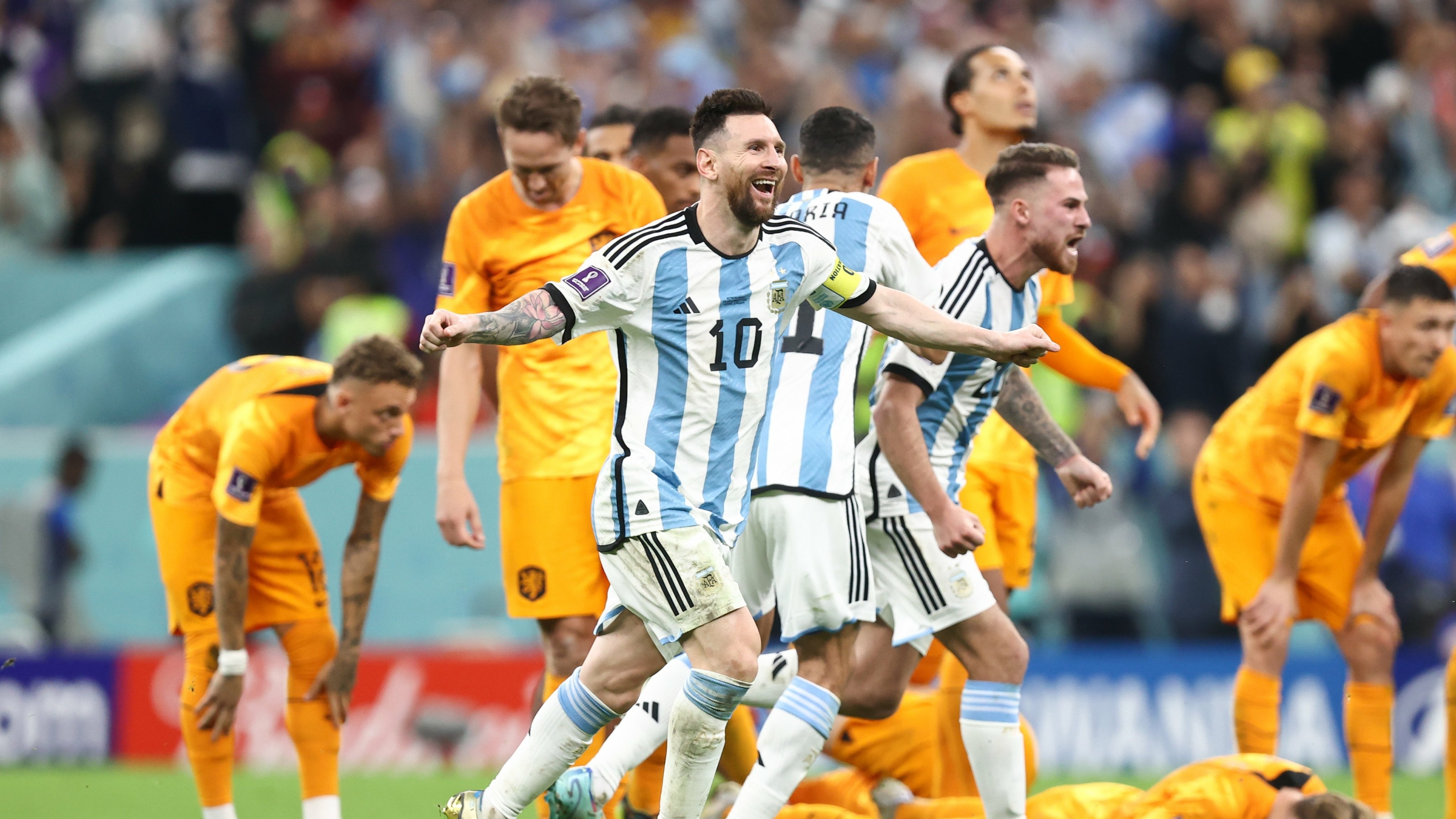 3072x1728 Resolution Lionel Messi Celebration FIFA World Cup 2022 ...
