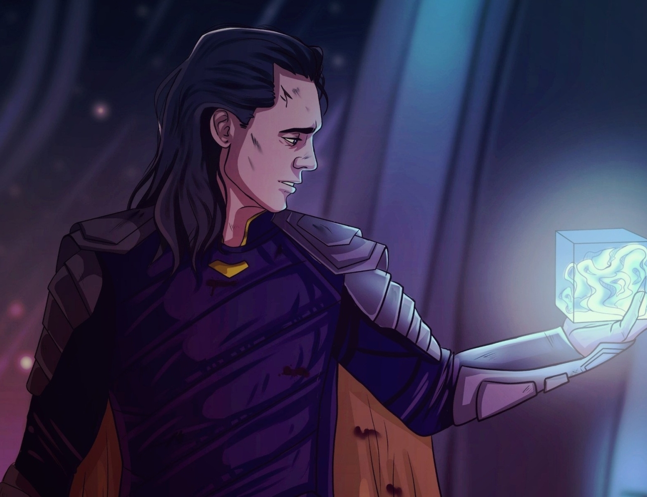 1302x1000 Loki Holding Infinity Stone 1302x1000 Resolution Wallpaper ...