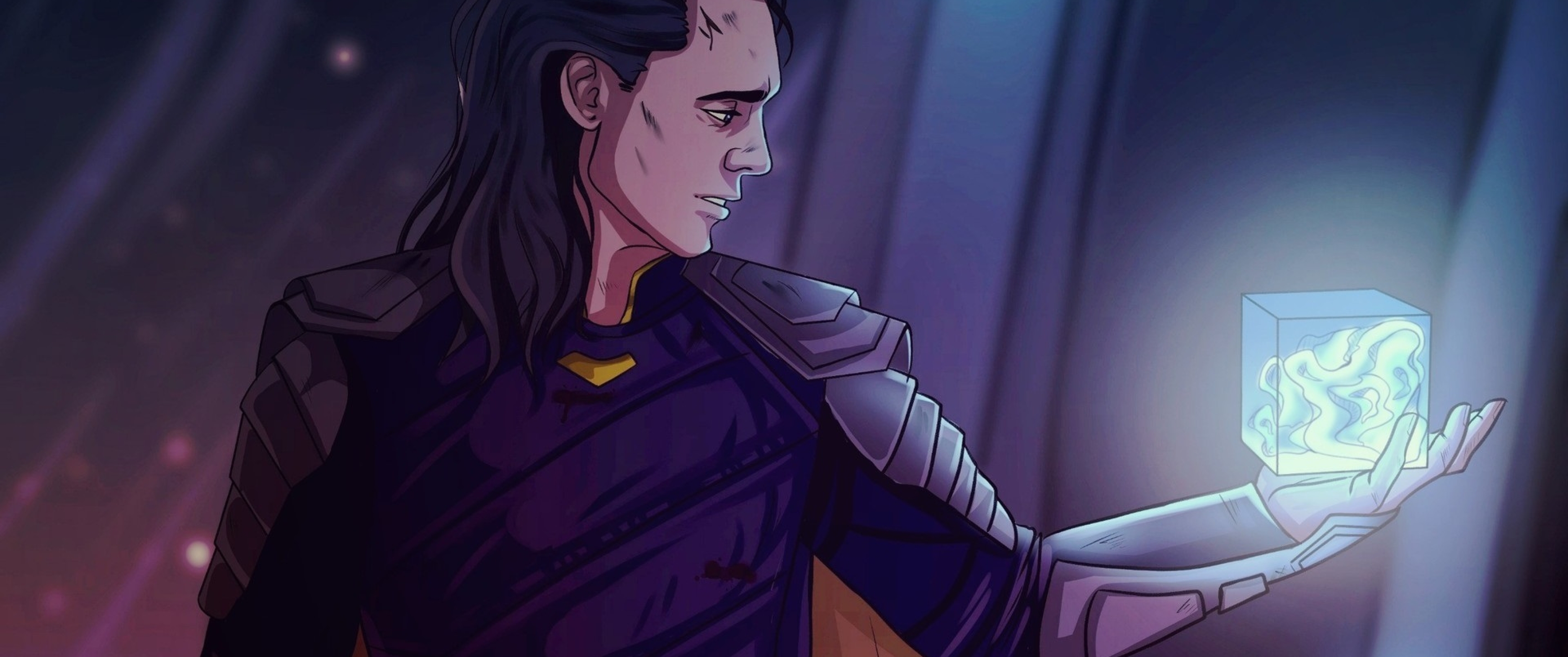 3440x1441 Loki Holding Infinity Stone 3440x1441 Resolution Wallpaper ...
