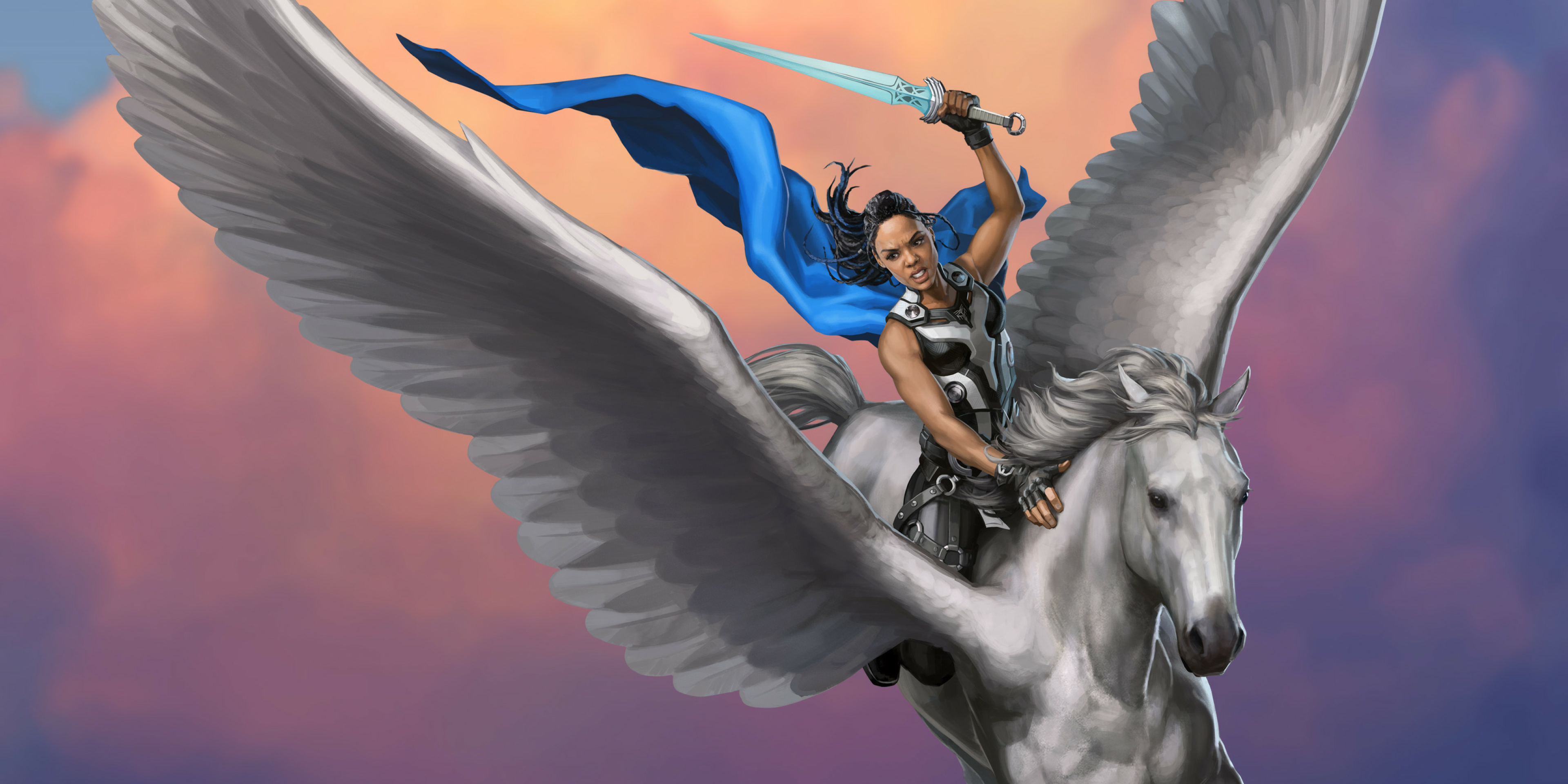 3840x1920 Love and Thunder HD Valkyrie 3840x1920 Resolution Wallpaper ...