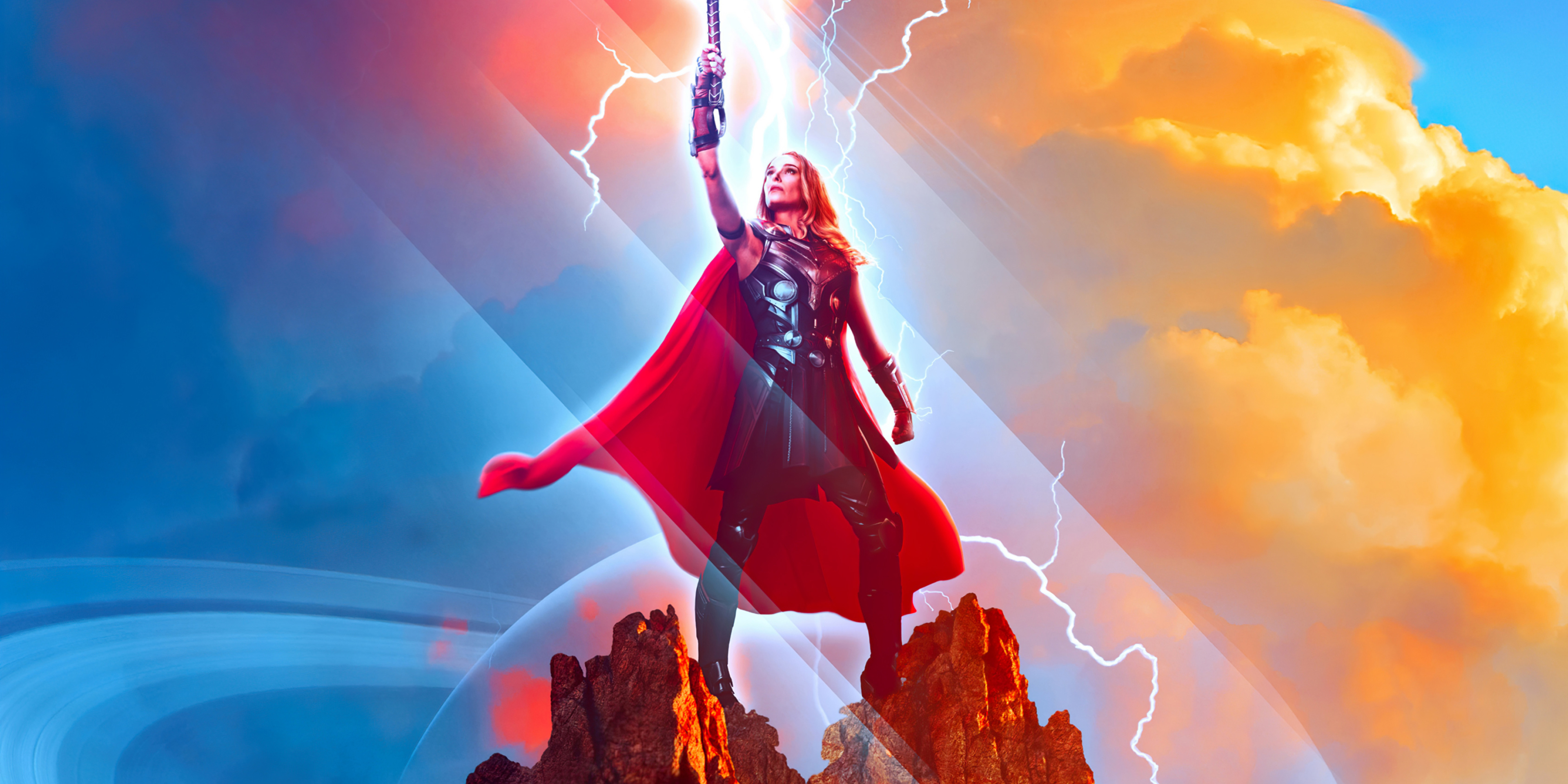 3840x1920 Love and Thunder Lady Mighty Thor 3840x1920 Resolution ...