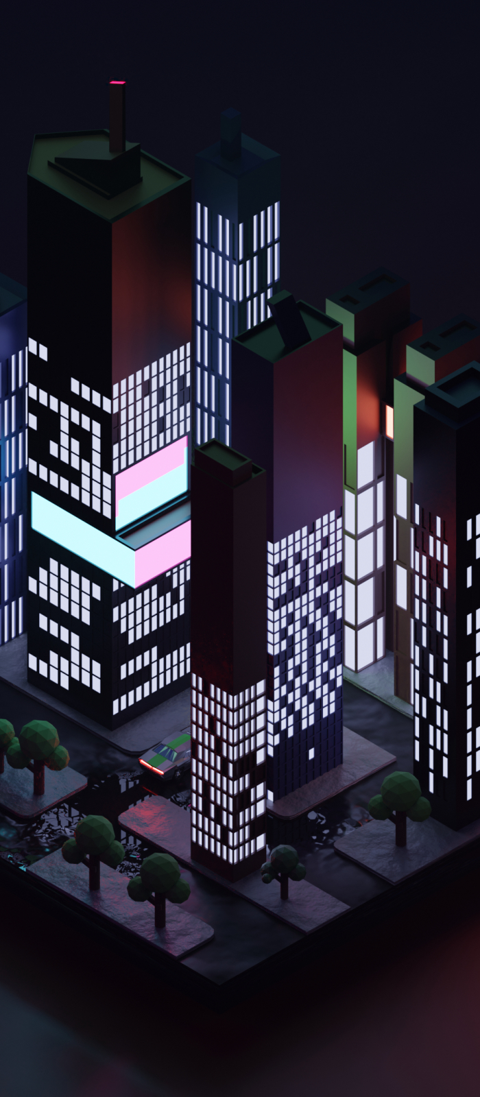 700x1600 Resolution Low Poly City Block 700x1600 Resolution Wallpaper ...