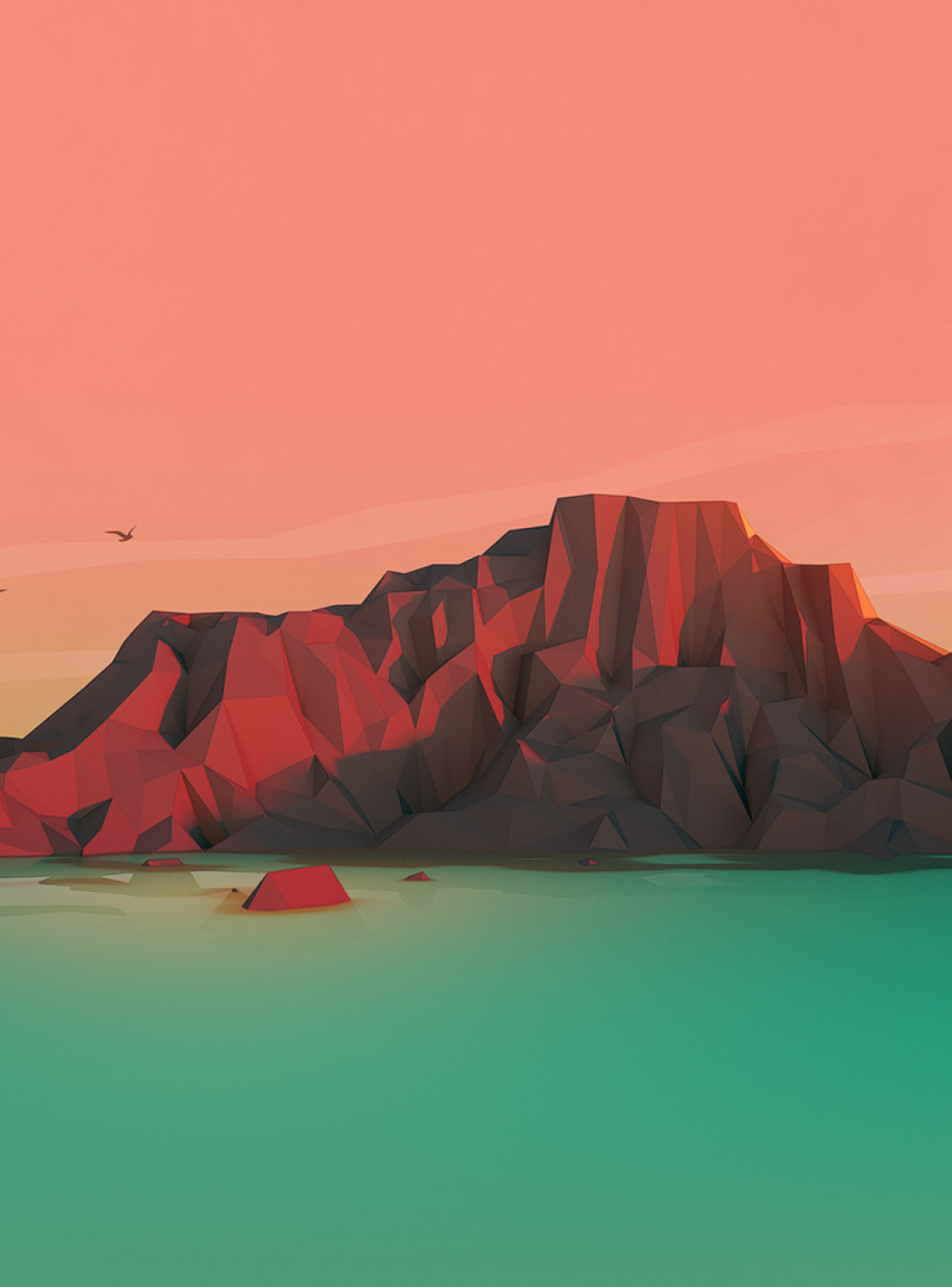 1072x1448 Resolution Low Poly Sunset 1072x1448 Resolution Wallpaper ...