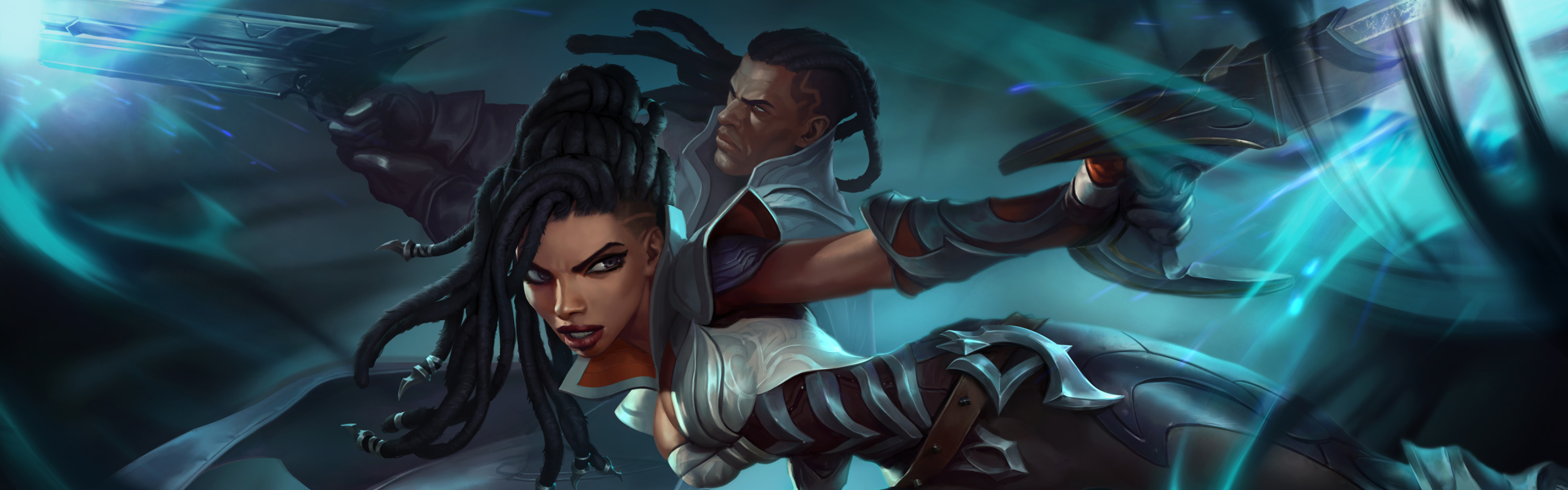 3840x1200 Resolution Lucian and Senna League of Legends 3840x1200 ...
