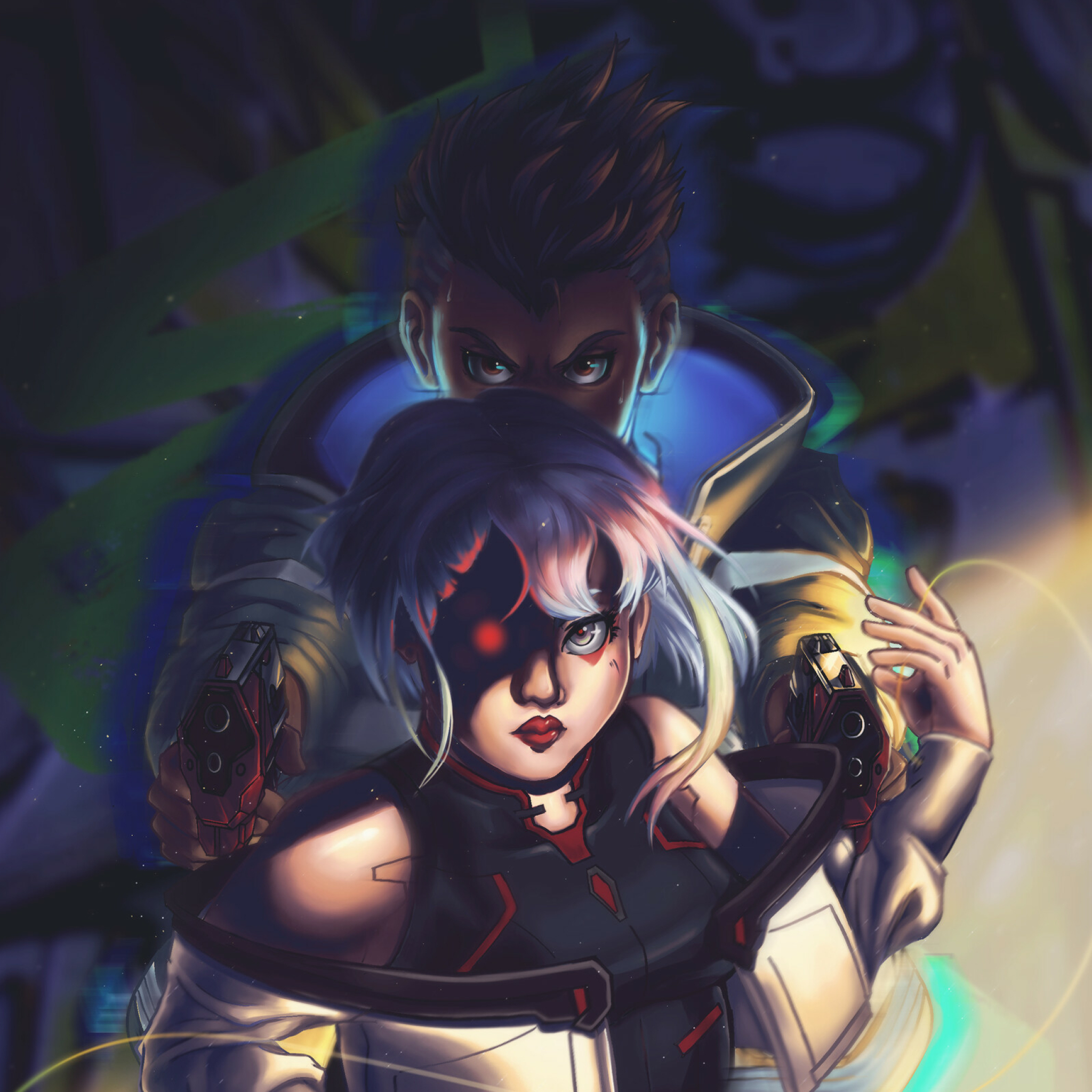 2048x2048 Lucy & David Cool Cyberpunk Edgerunners Ipad Air Wallpaper ...