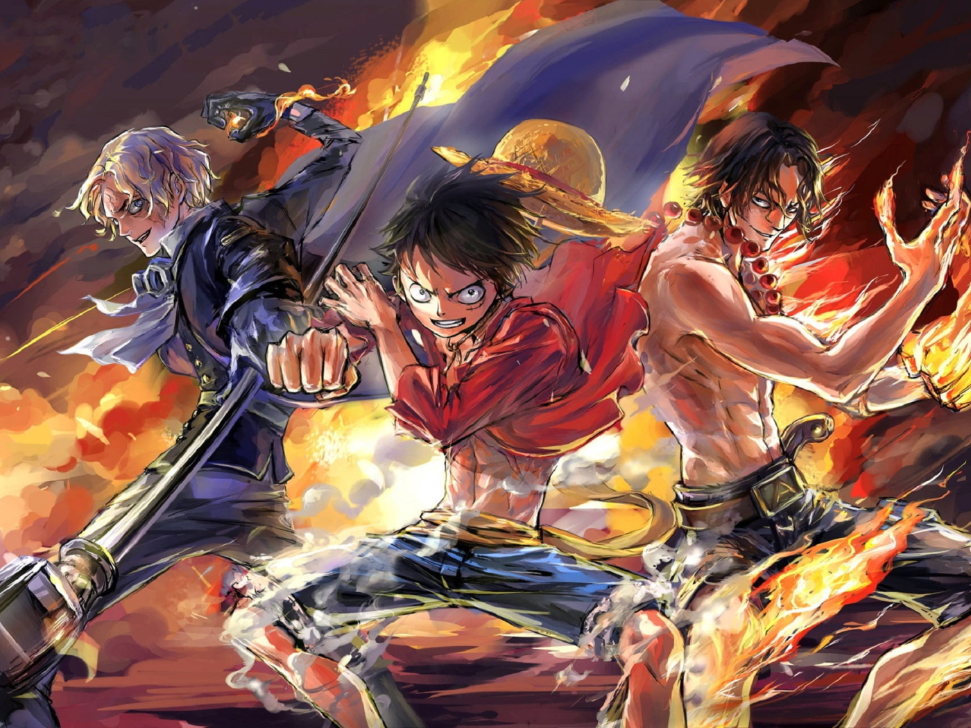 1400x1050 Resolution Luffy Ace And Sabo One Piece Team 1400x1050