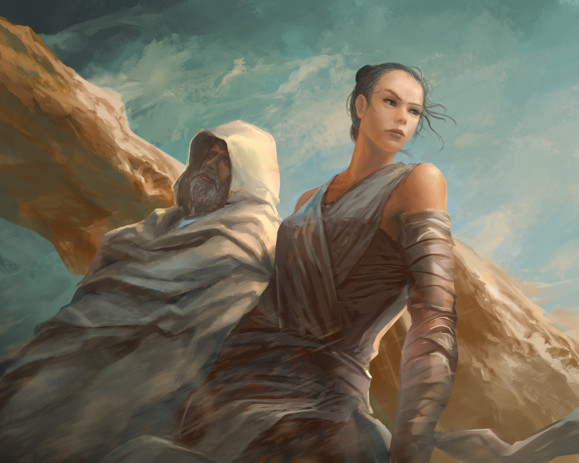 2000x1599 Resolution Luke Skywalker and Rey 2000x1599 Resolution ...