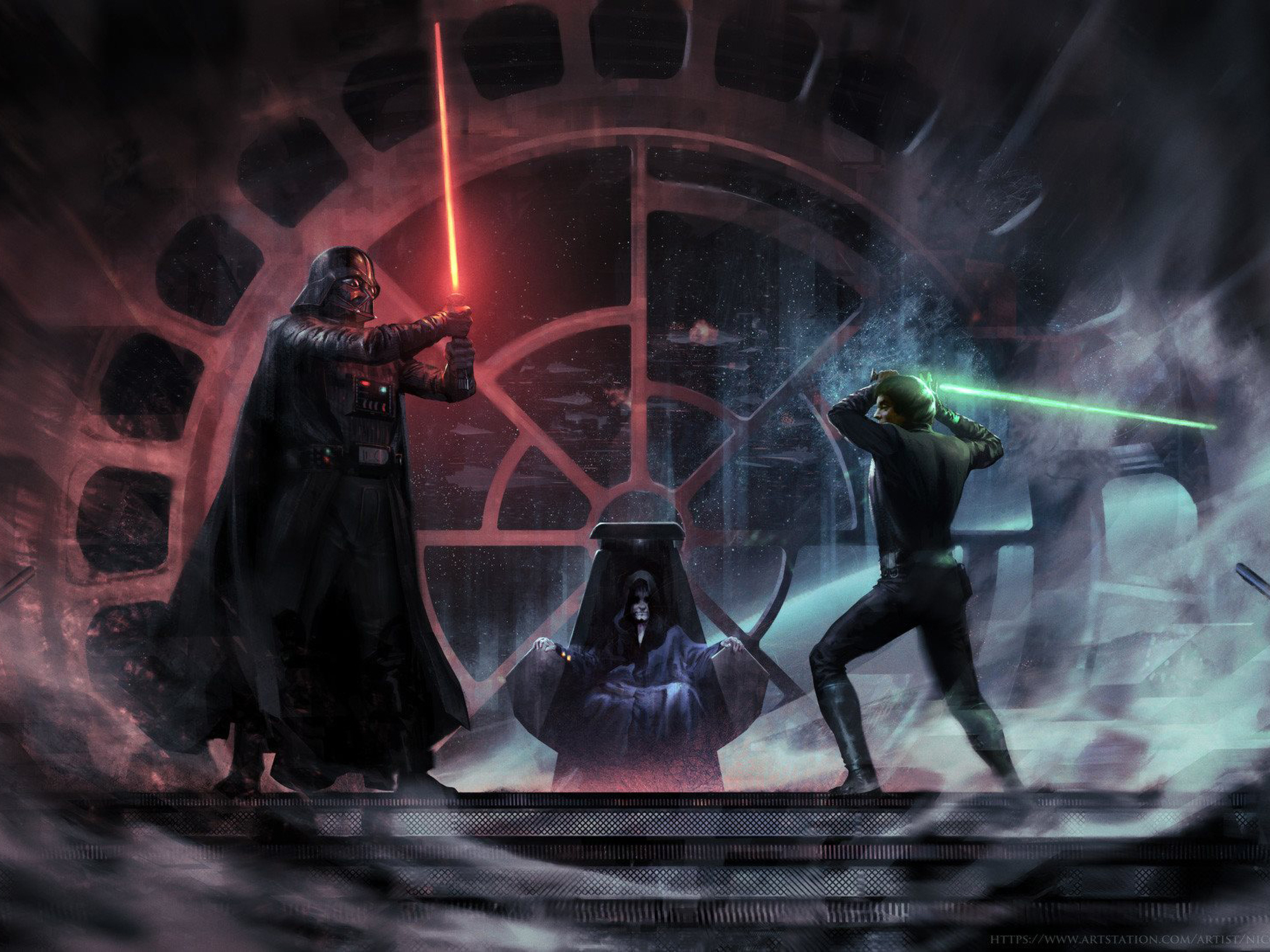 4000x3000 Resolution Luke Skywalker vs Darth Vader Emperor Palpatin ...