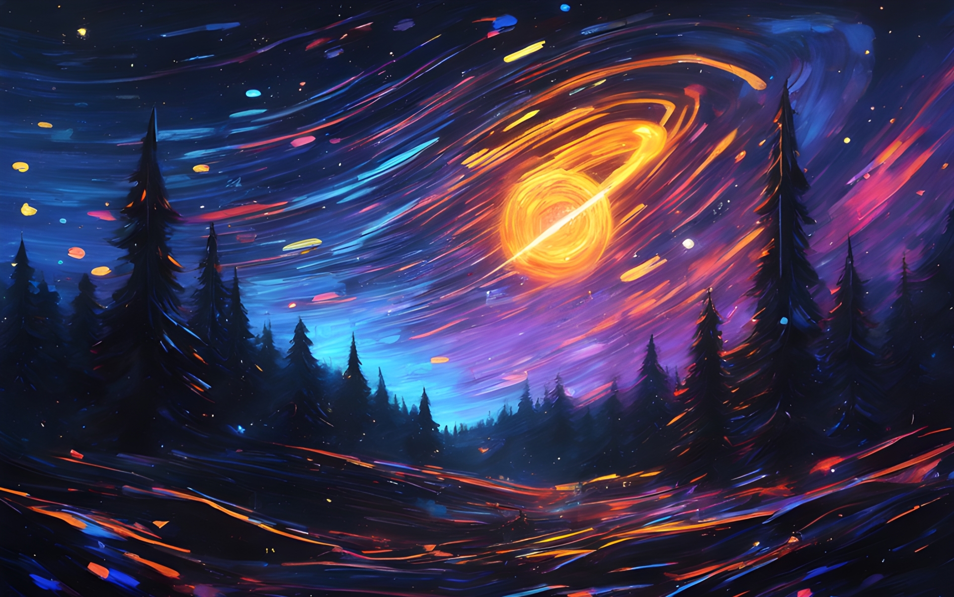 1920x1202 Resolution Magical Night 4K AI Artistic 1920x1202 Resolution ...