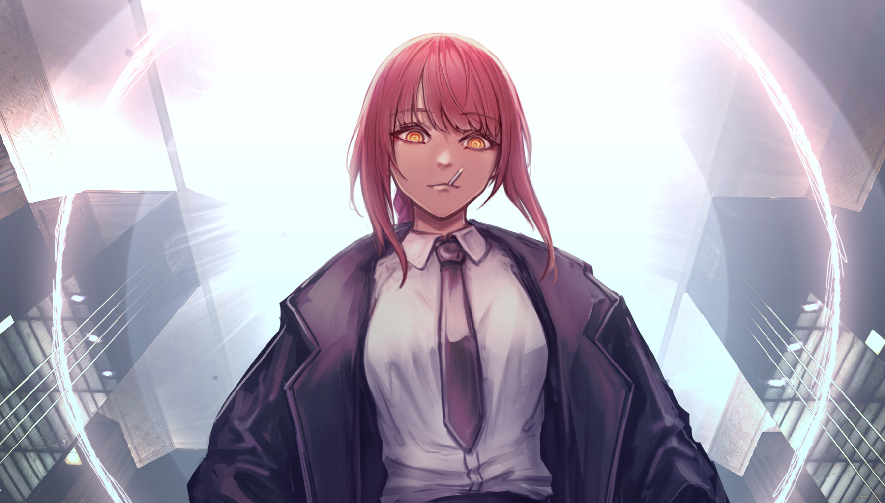 1800x1024 Resolution Makima Cool Chainsaw Man Digital 1800x1024 ...