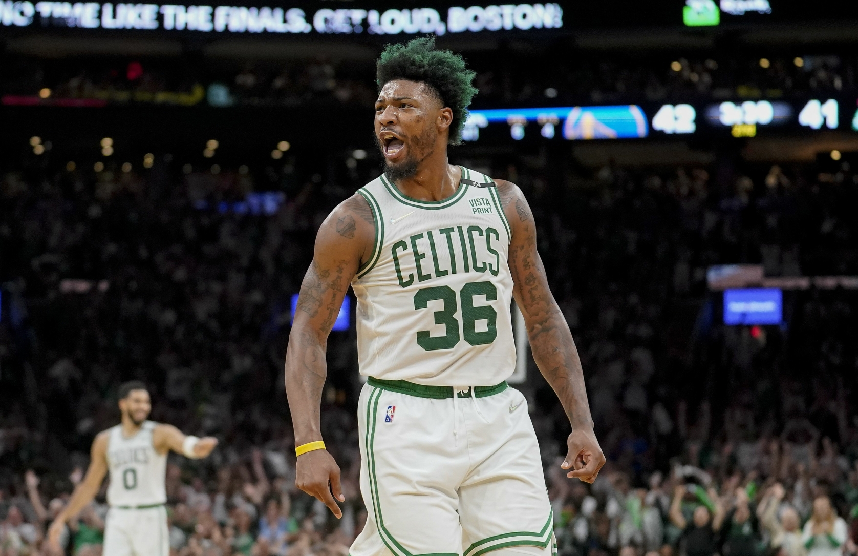 1676x1085 Marcus Smart NBA Final 2022 Celebration 1676x1085 Resolution ...