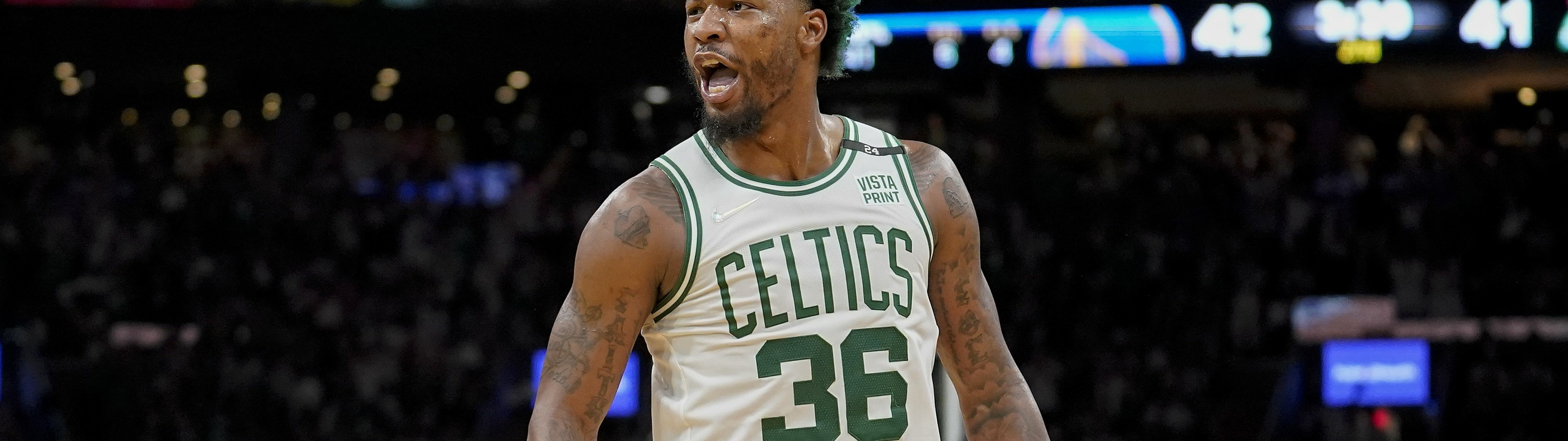 6000x1688 Resolution Marcus Smart NBA Final 2022 Celebration 6000x1688 ...