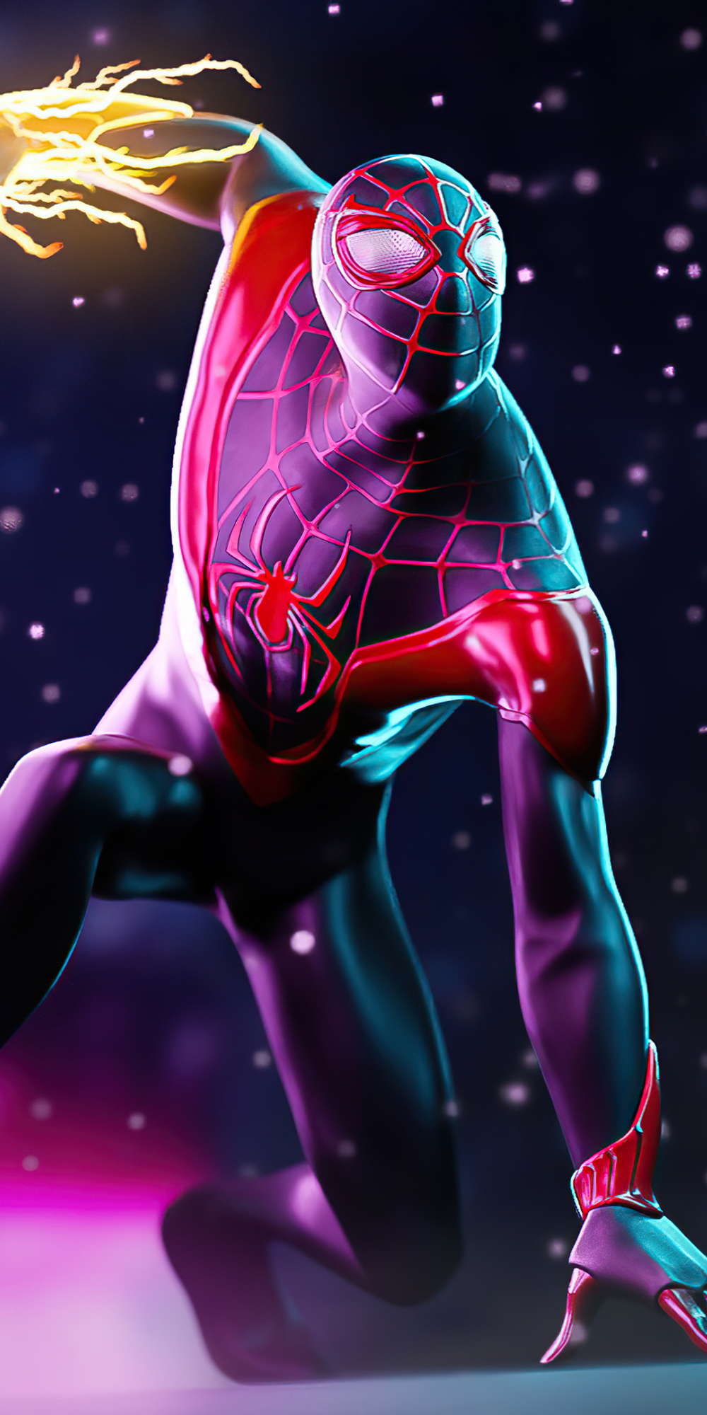 1000x2000 Resolution Miles Morales Spider-Man Fire Hand 1000x2000 ...