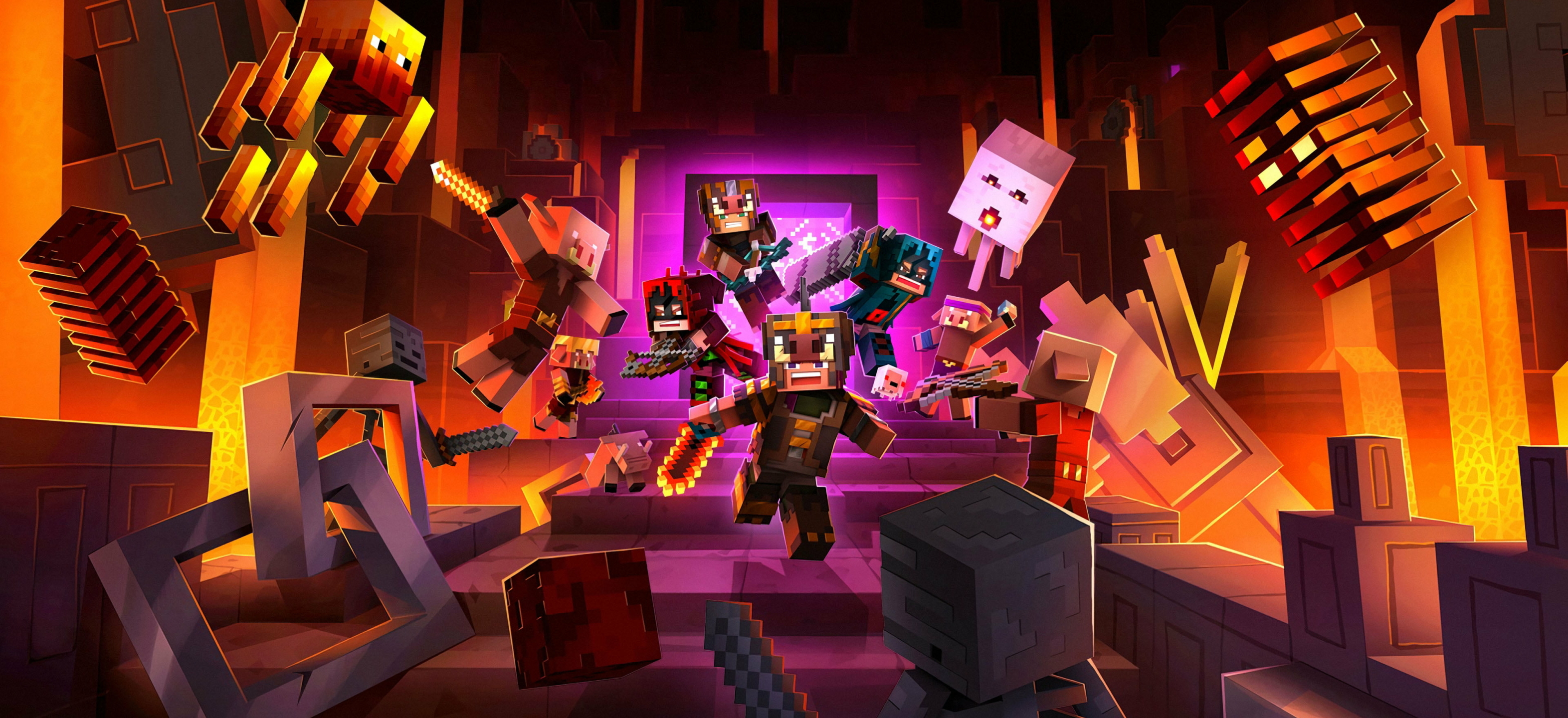 3144x1440 Resolution Minecraft Dungeons 4k Gaming Poster 3144x1440 ...