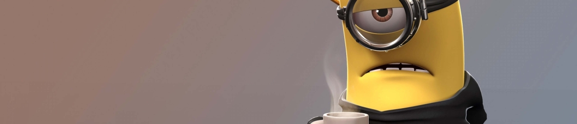 1125x243 Resolution Minion Coffee Time 1125x243 Resolution Wallpaper ...