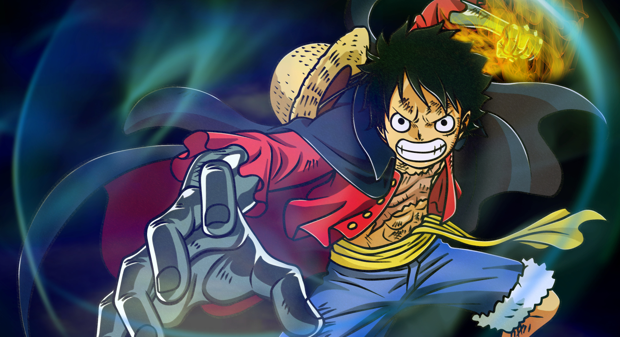 2048x1115 Resolution Monkey Luffy 5K One Piece Angry Art 2048x1115 ...