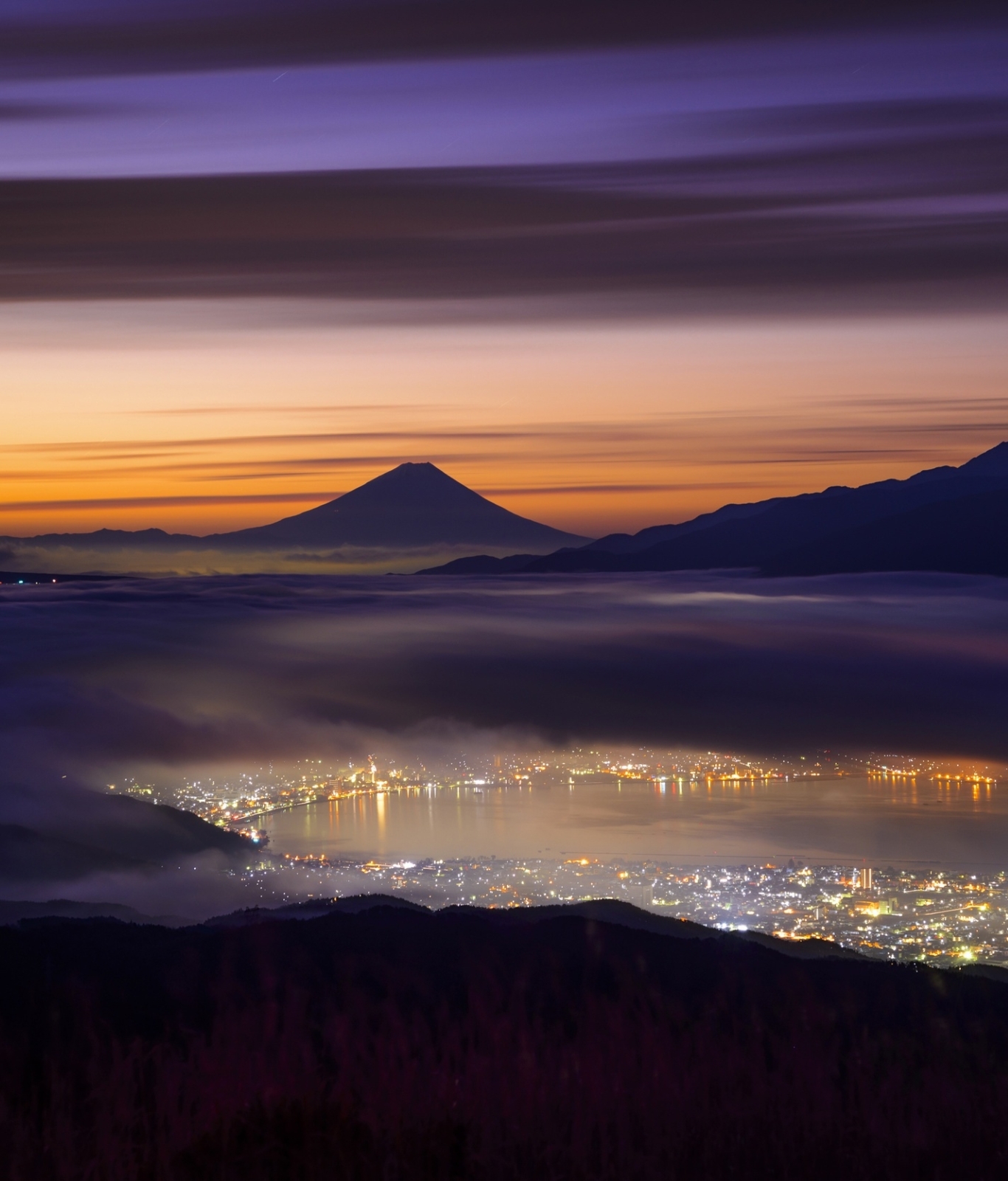 1366x1600 Resolution Mount Fuji 4k Japan Photography Night 1366x1600 ...
