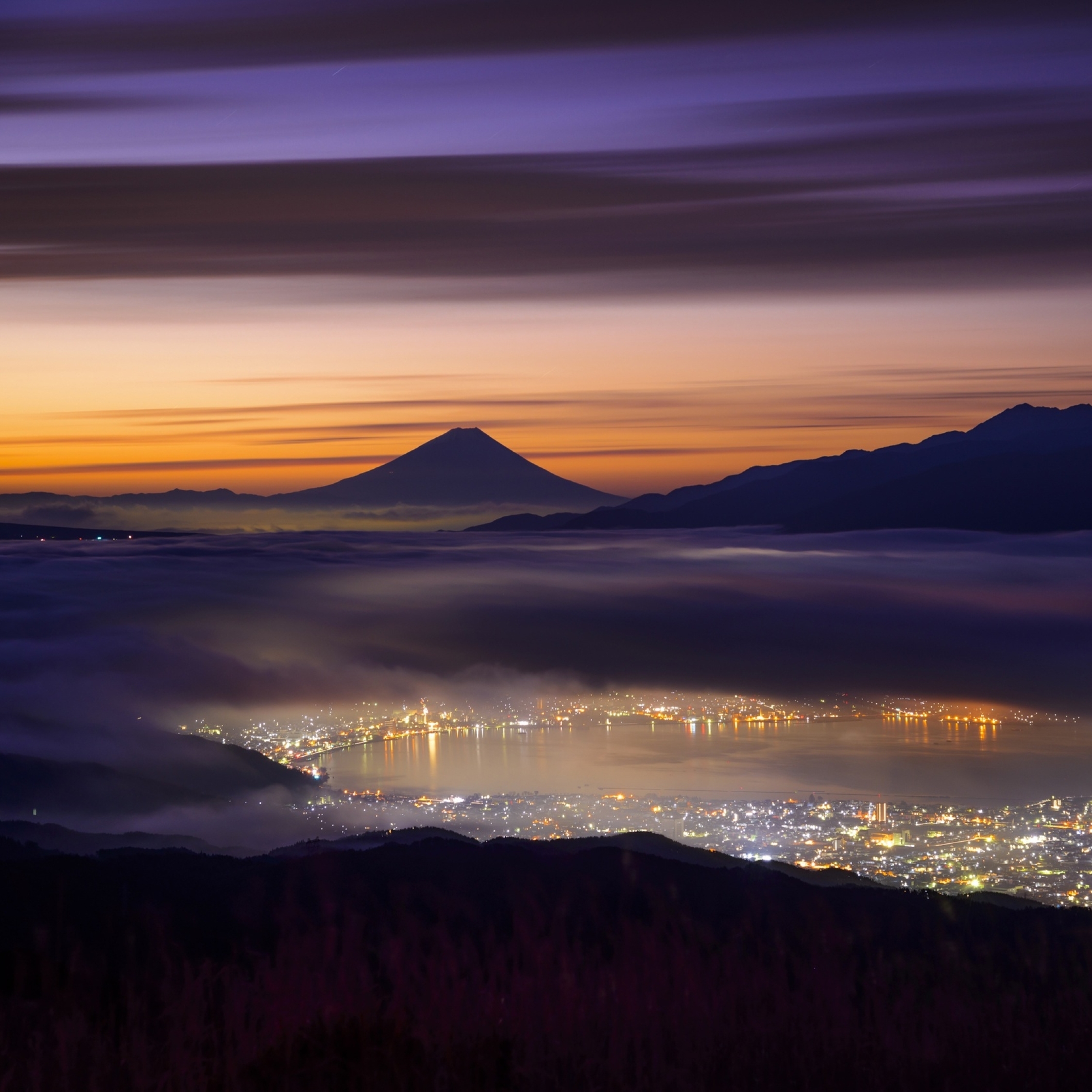 2248x2248 Resolution Mount Fuji 4k Japan Photography Night 2248x2248 ...
