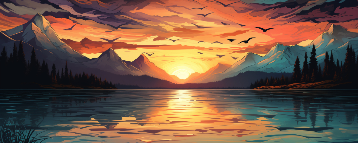 1200x480 Resolution Mountain Lake HD Twilight Aesthetic 1200x480 ...