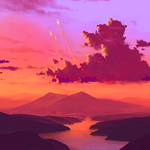 512x512 Mountain Lights Digital Art 512x512 Resolution Wallpaper, HD ...