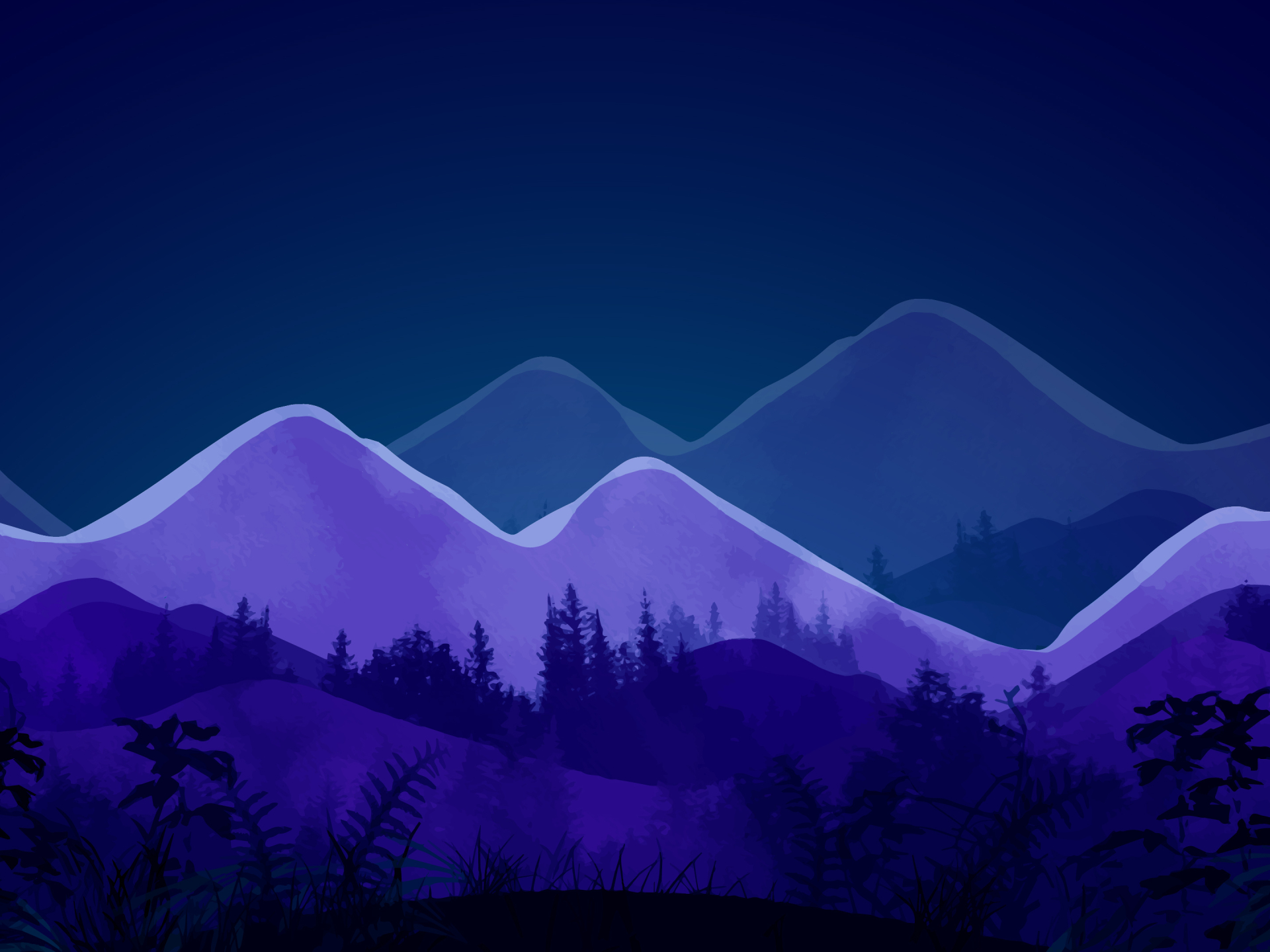 1920x1440 Resolution Mountain Minimalist Night 1920x1440 Resolution ...
