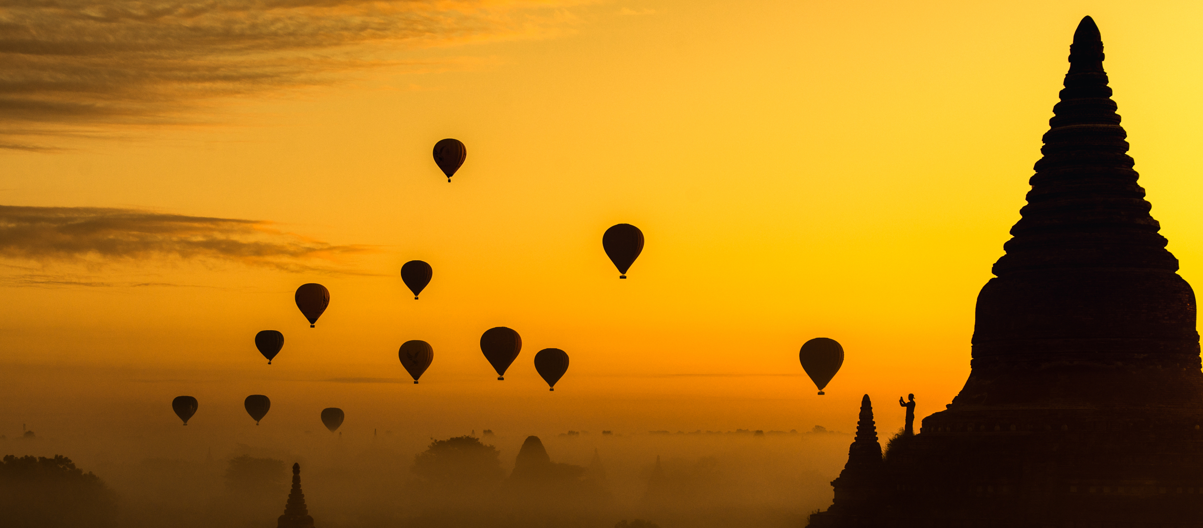 2460x1080 Resolution Myanmar Burma Temple Silhouette 2460x1080 ...