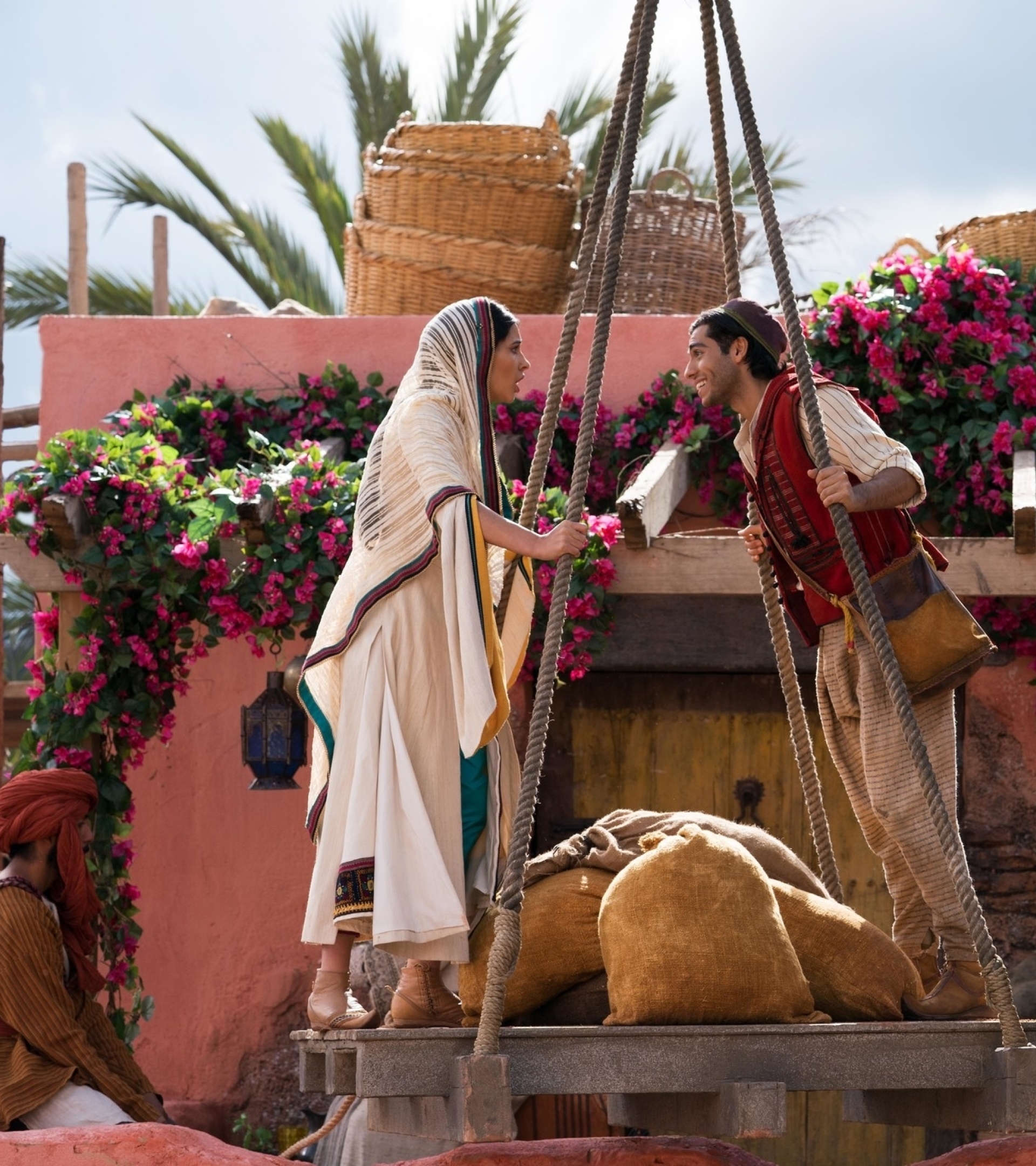 1920x2160 Resolution Naomi Scott and Mena Massoud in Aladdin Movie ...