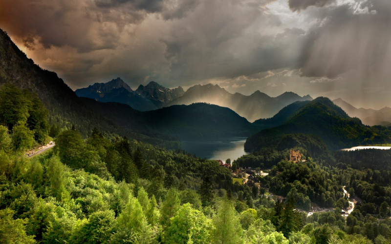 800x500 Resolution Neuschwanstein Castle Mountains And Forest Germany ...