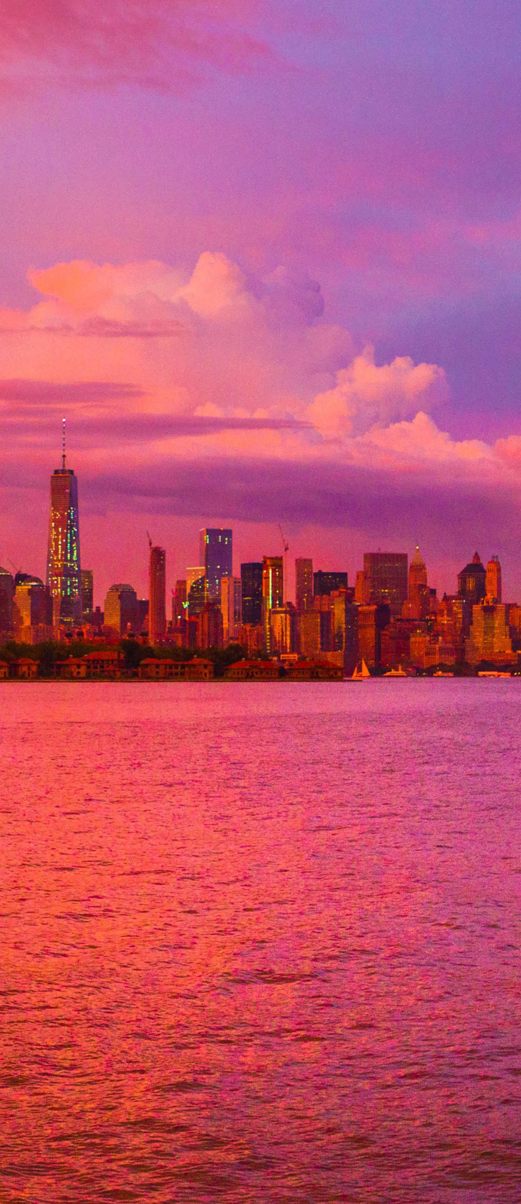 1664x3840 Resolution New York City Cloudy Cityscape Sunset 1664x3840 ...