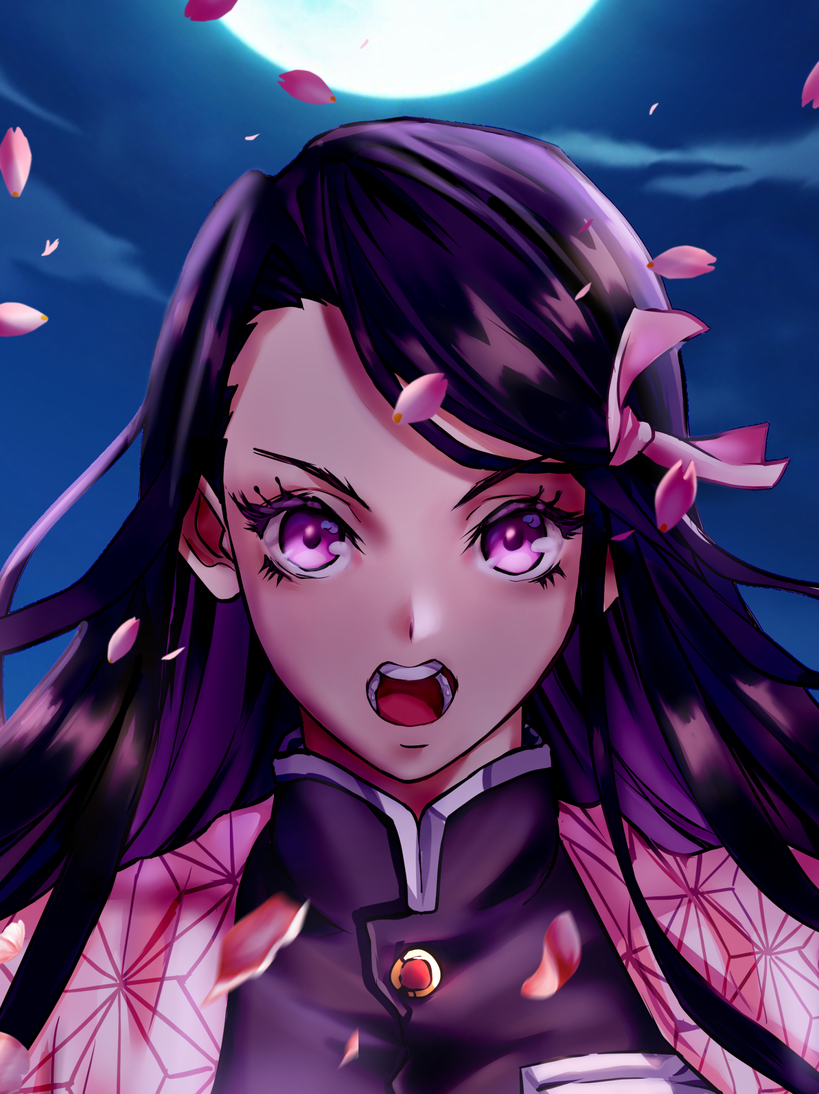 1668x2228 Resolution Nezuko Kamado Angry Kimetsu no Yaiba Art 1668x2228 ...